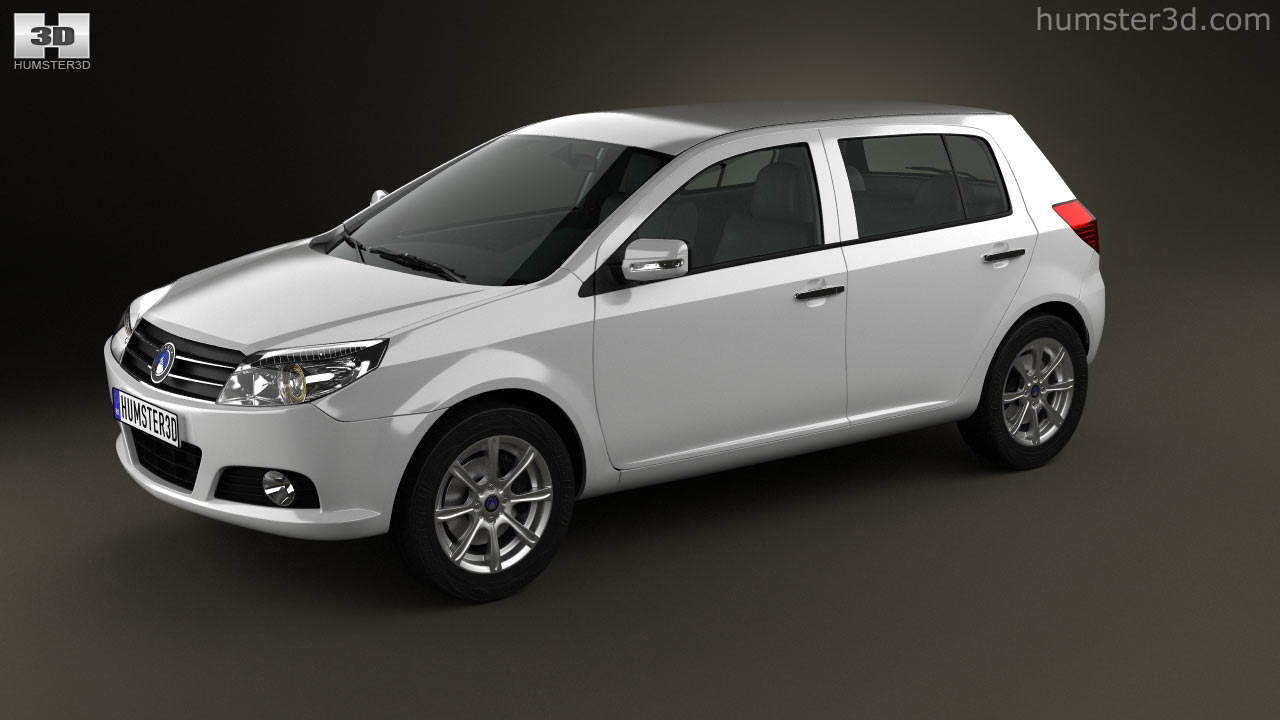 360 view of Geely MK hatchback 2014 3D model - 3DModels store