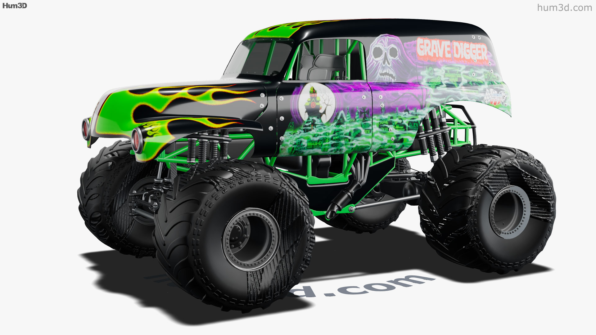 360 view of Grave Digger 2024 3D model - 3DModels store