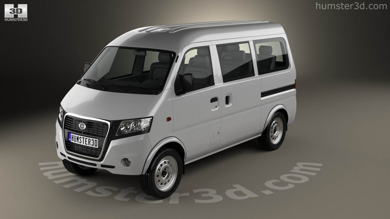 360 view of Gonow Minivan 2016 3D model - 3DModels store