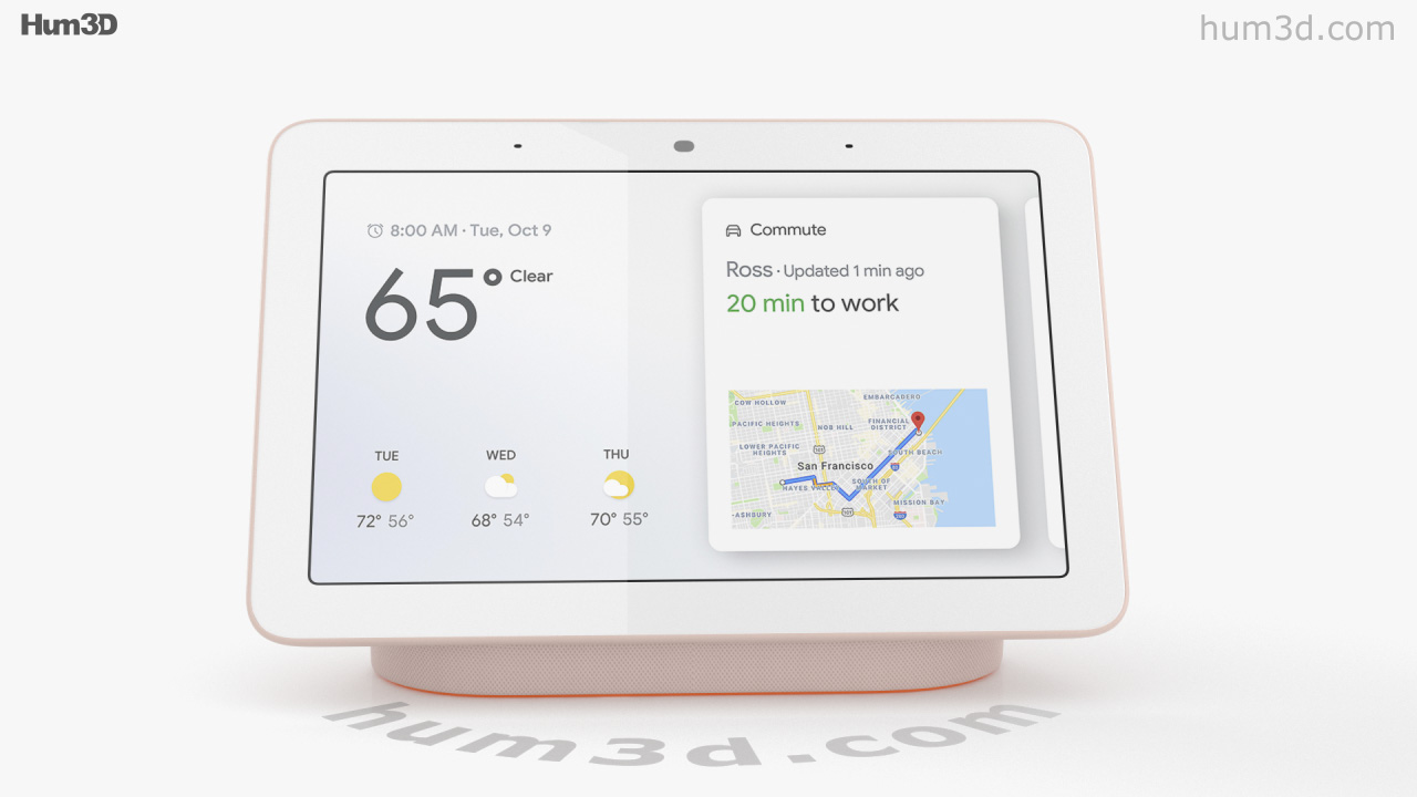 360 view of Google Nest Hub Sand 3D model - 3DModels store