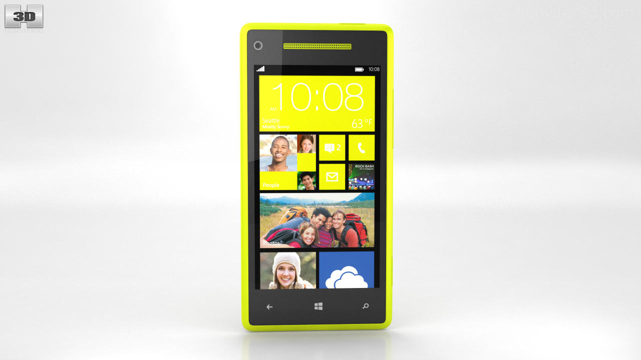 360 vista de HTC Windows Phone 8X Limelight Yellow modelo 3D - loja ...