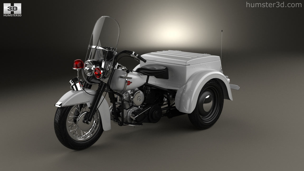 360 view of Harley-Davidson Servi-Car Police 1958 3D model - 3DModels store