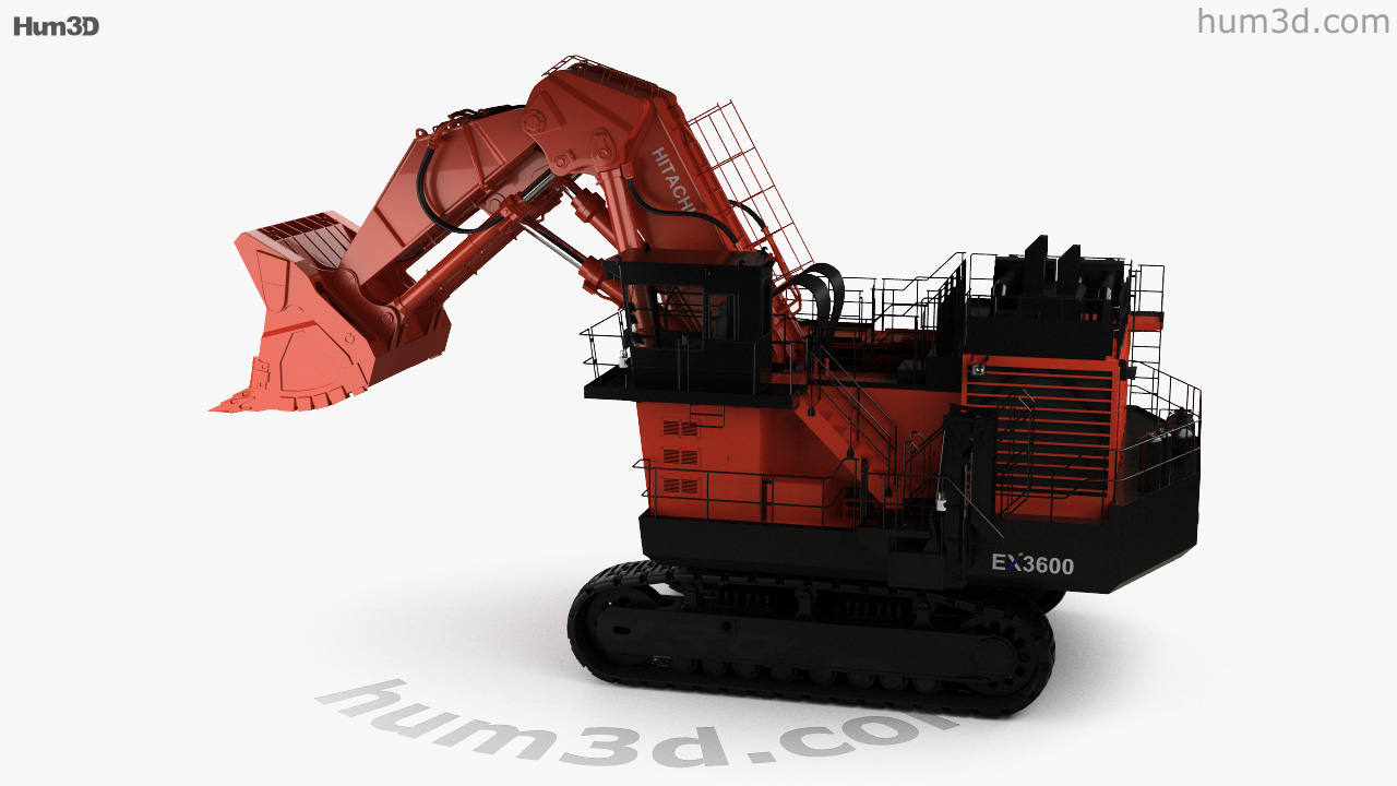 360 view of Hitachi EX3600-6 Excavator 2018 3D model - 3DModels store