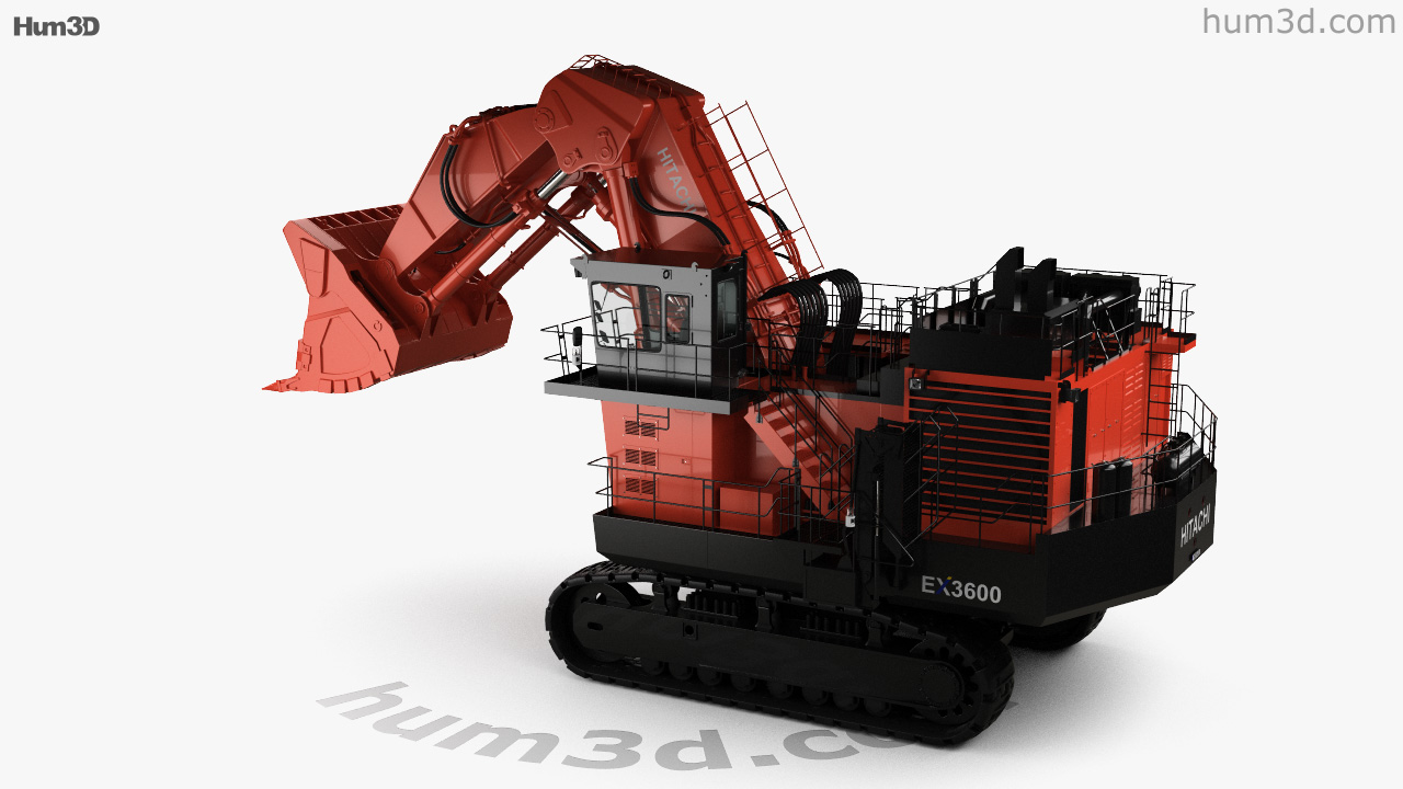 360 view of Hitachi EX3600-6 Excavator 2018 3D model - 3DModels store