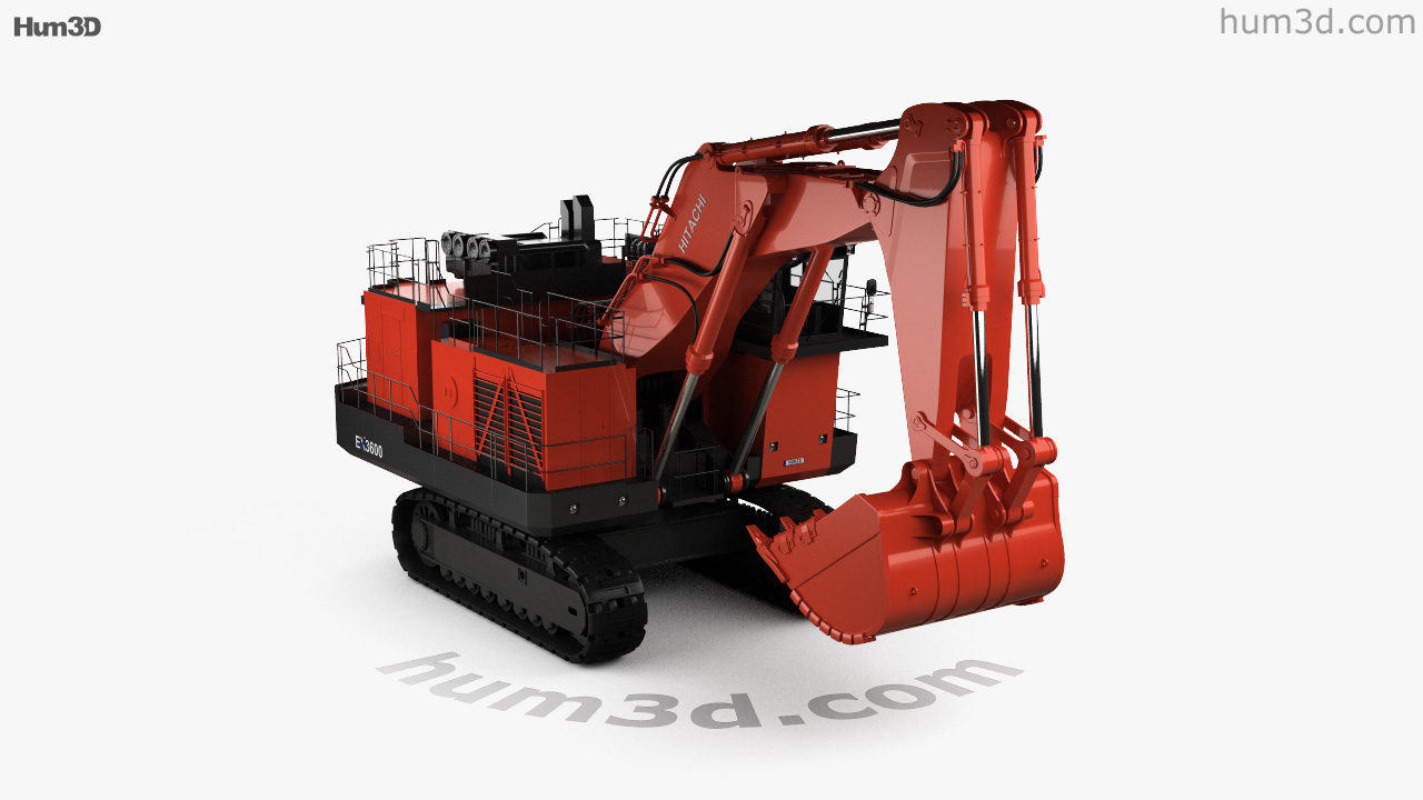 360 view of Hitachi EX3600 Excavator 2018 3D model - 3DModels store