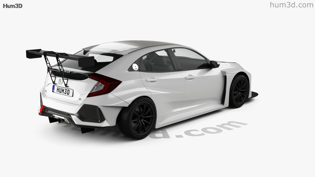 360 view of Honda Civic TCR hatchback 2021 3D model - 3DModels store