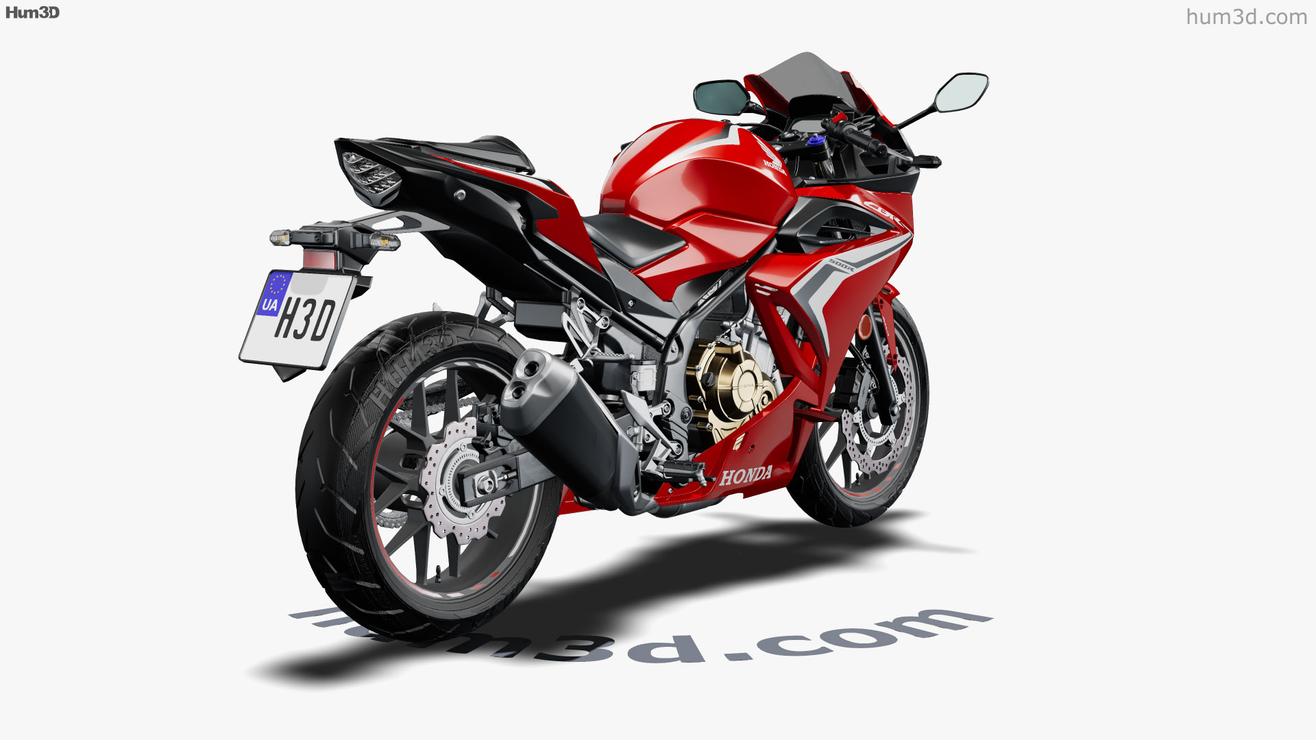 360 view of Honda CBR500R ABS 2020 3D model - 3DModels store