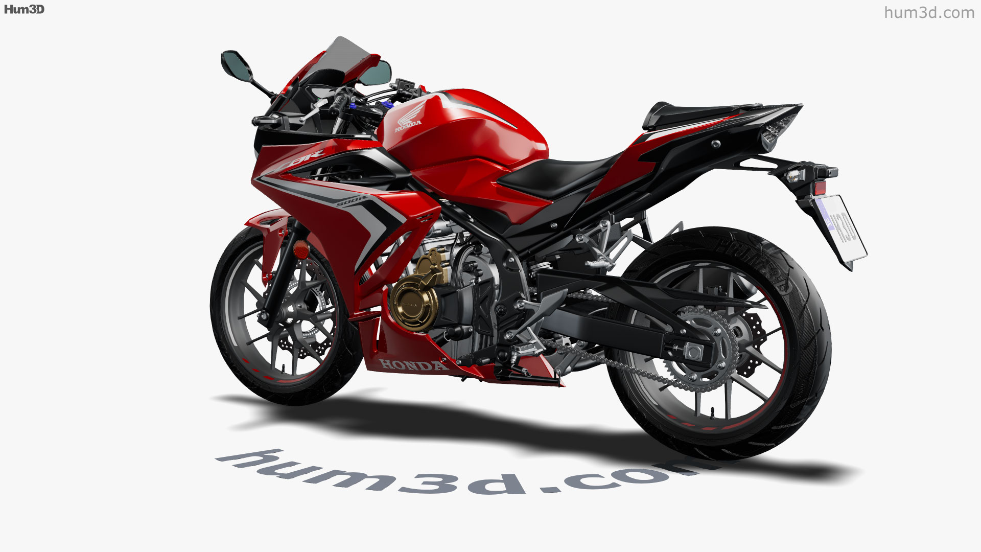 360 view of Honda CBR500R ABS 2020 3D model - 3DModels store
