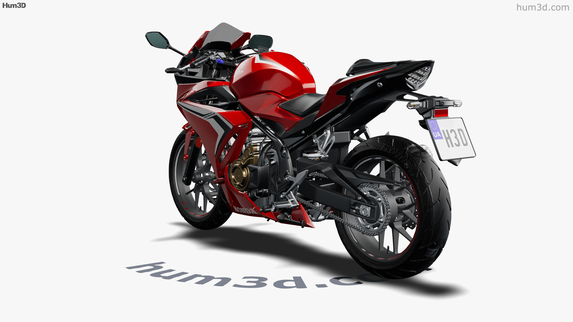 360 view of Honda CBR500R ABS 2020 3D model - 3DModels store