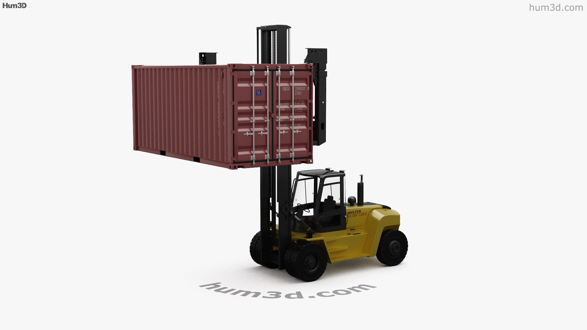 360 view of Hyster H10 Forklift with Shipping Container 2018 3D model ...