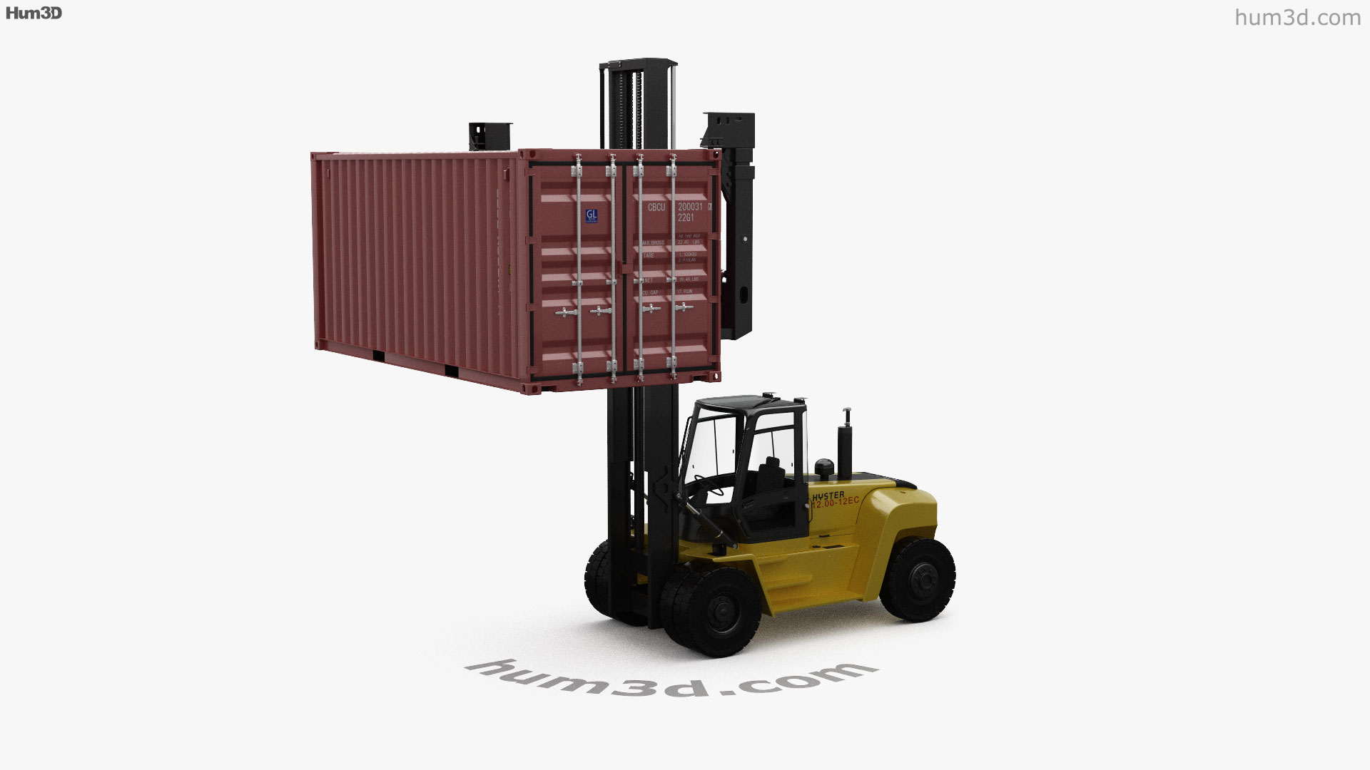 360 view of Hyster H10 Forklift with Shipping Container 2018 3D model ...