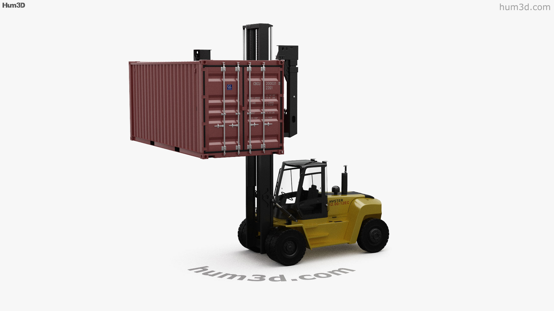 360 view of Hyster H10 Forklift with Shipping Container 2018 3D model ...