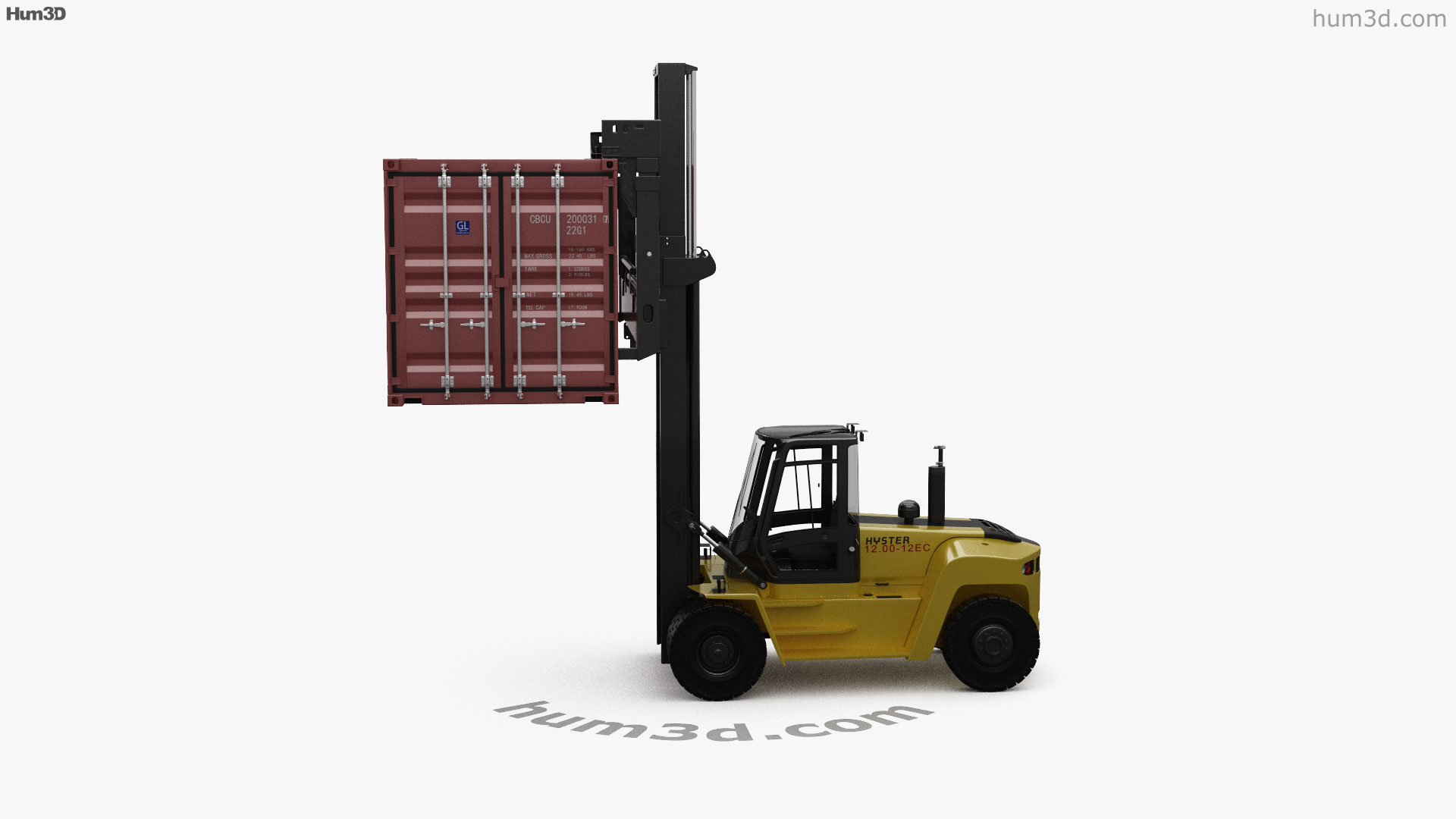 360 view of Hyster H10 Forklift with Shipping Container 2018 3D model ...