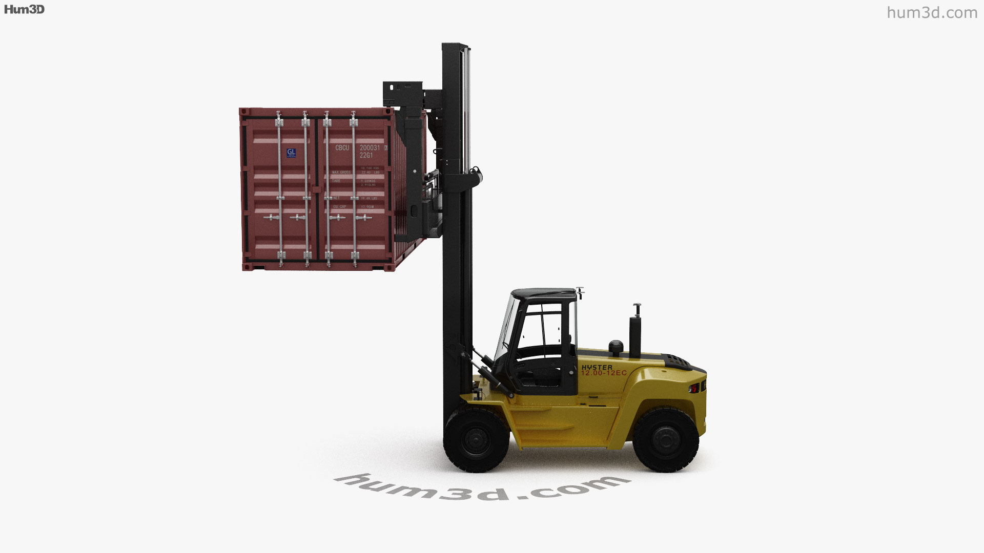 360 view of Hyster H10 Forklift with Shipping Container 2018 3D model ...