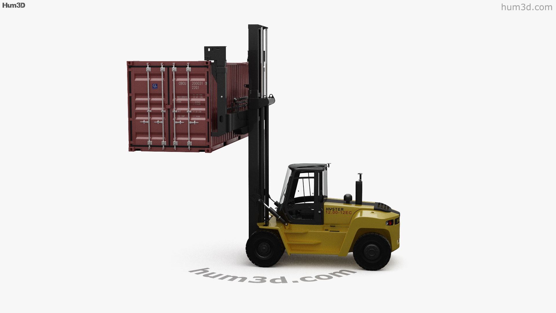 360 view of Hyster H10 Forklift with Shipping Container 2018 3D model ...