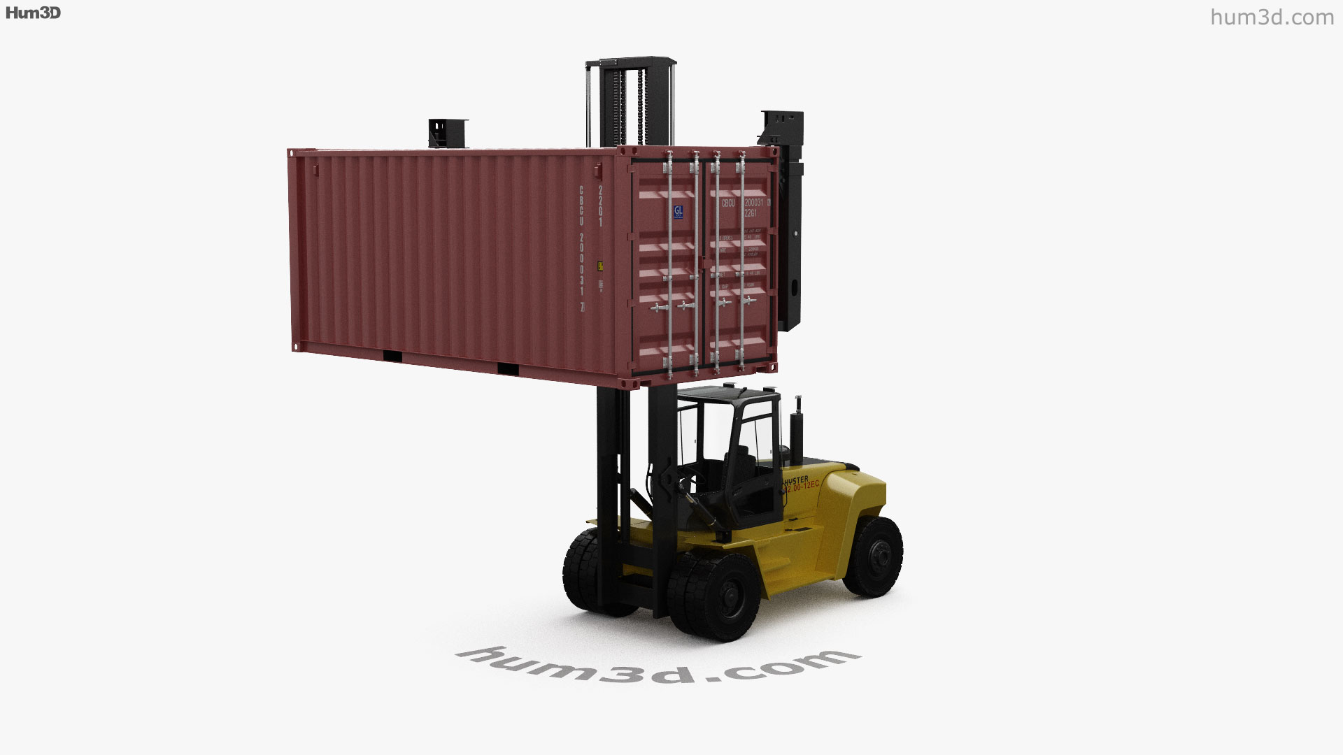 360 view of Hyster H10 Forklift with Shipping Container 2018 3D model ...