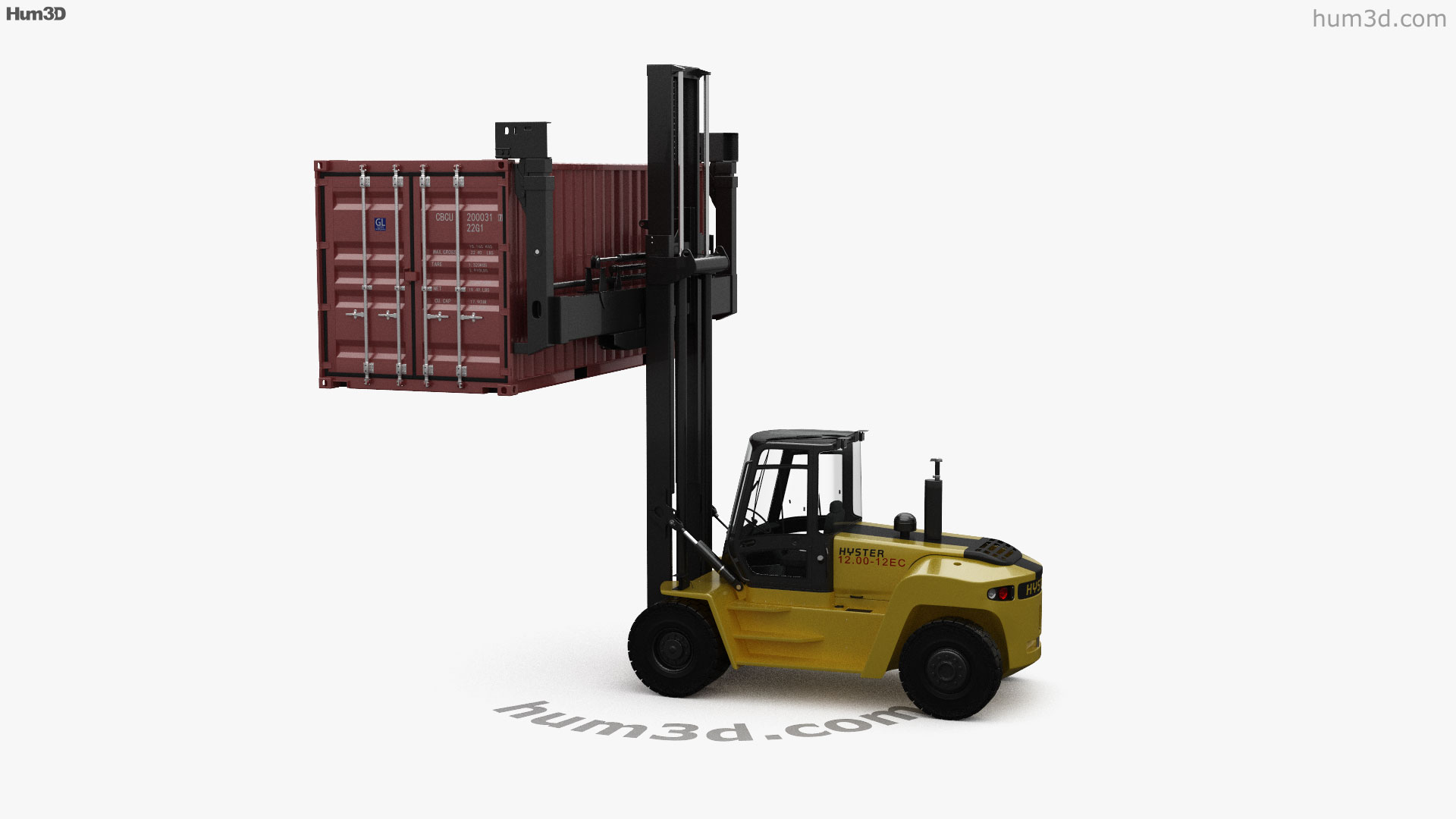 360 view of Hyster H10 Forklift with Shipping Container 2018 3D model ...