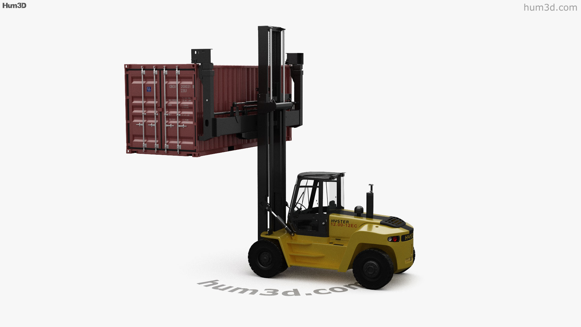 360 view of Hyster H10 Forklift with Shipping Container 2018 3D model ...