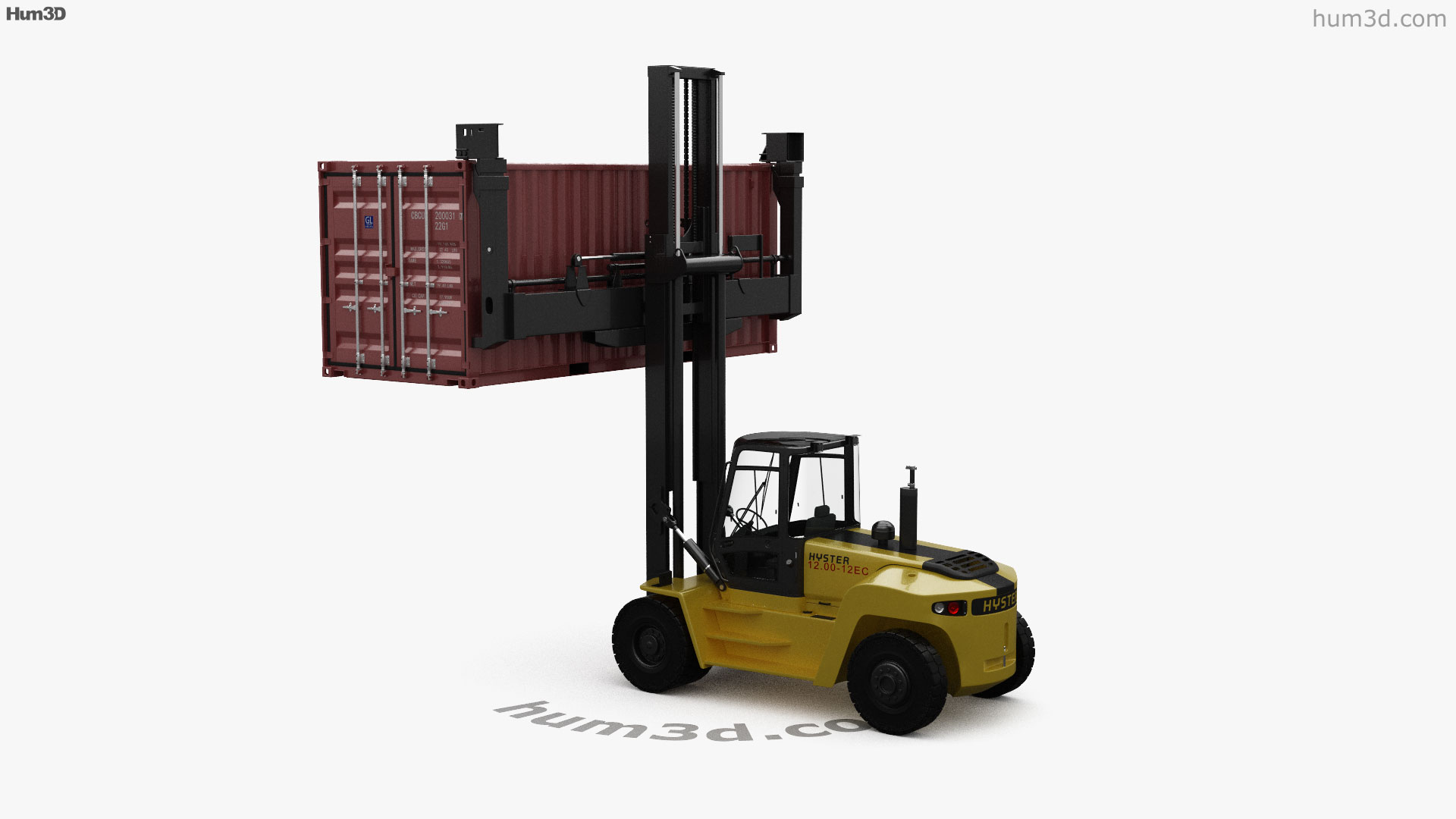 360 view of Hyster H10 Forklift with Shipping Container 2018 3D model ...