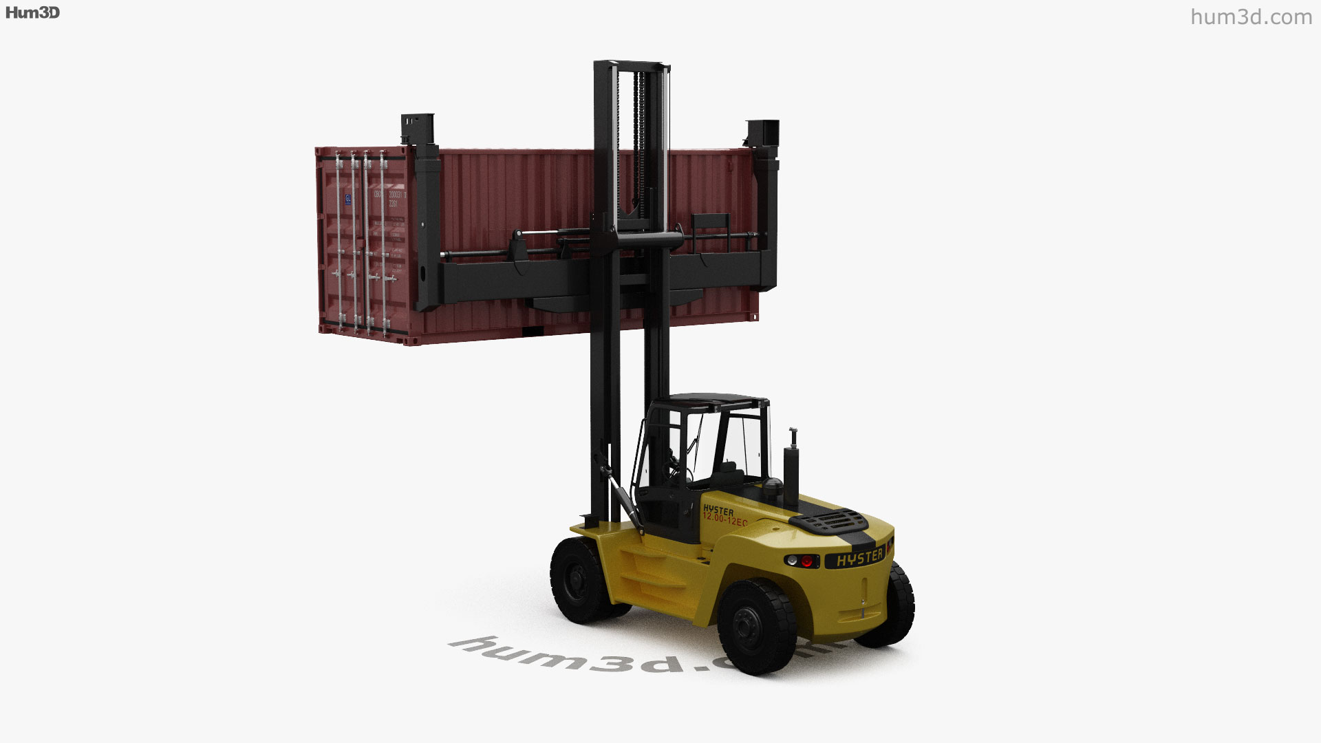 360 view of Hyster H10 Forklift with Shipping Container 2018 3D model ...