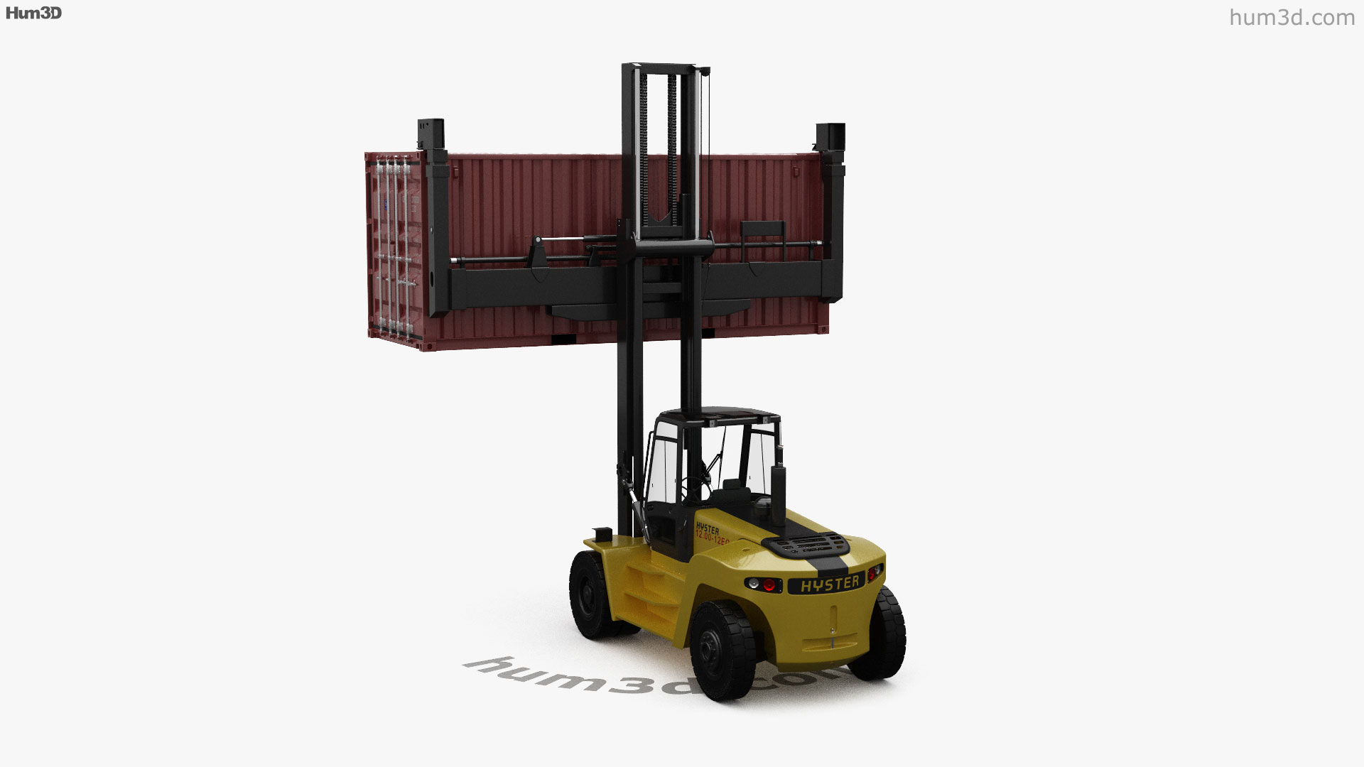 360 view of Hyster H10 Forklift with Shipping Container 2018 3D model ...