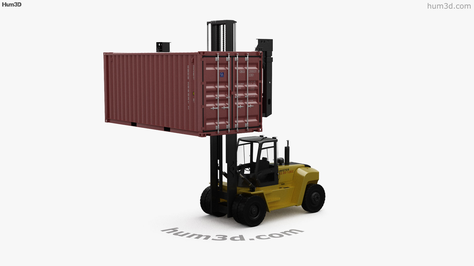 360 view of Hyster H10 Forklift with Shipping Container 2018 3D model ...