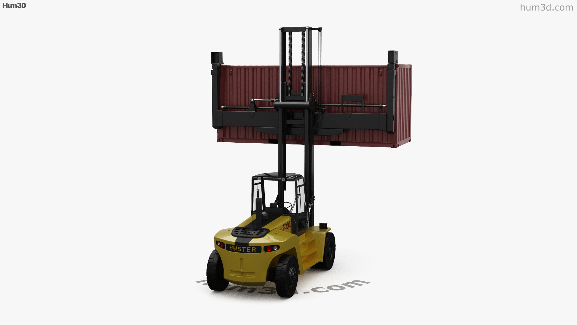 360 view of Hyster H10 Forklift with Shipping Container 2018 3D model ...