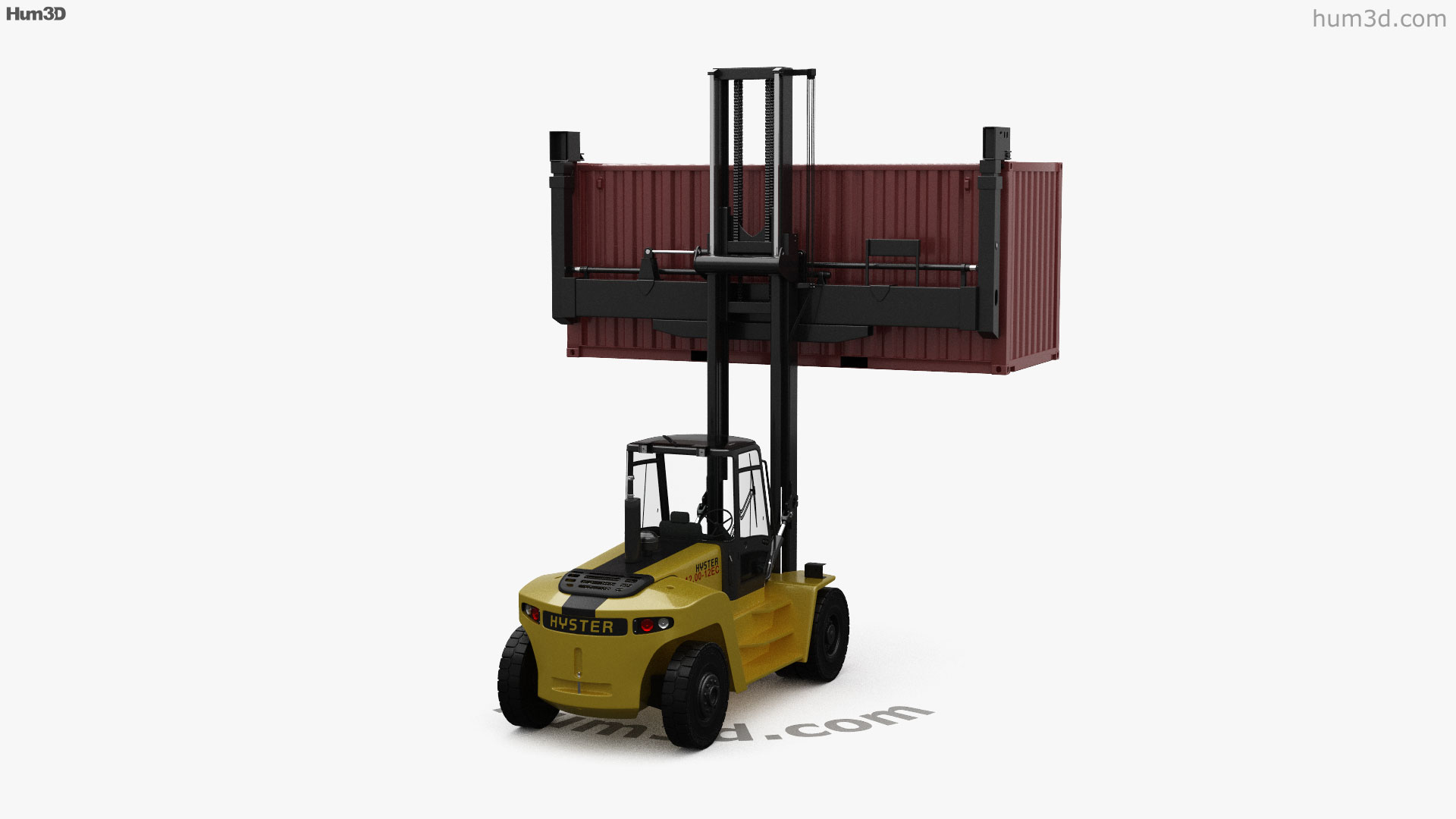 360 view of Hyster H10 Forklift with Shipping Container 2018 3D model ...