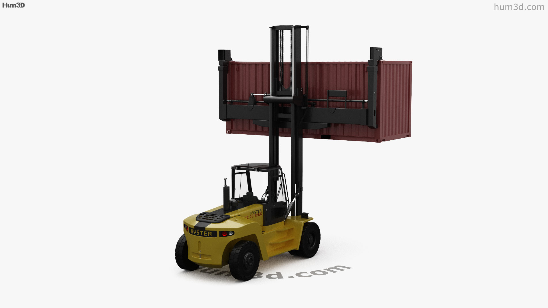 360 view of Hyster H10 Forklift with Shipping Container 2018 3D model ...