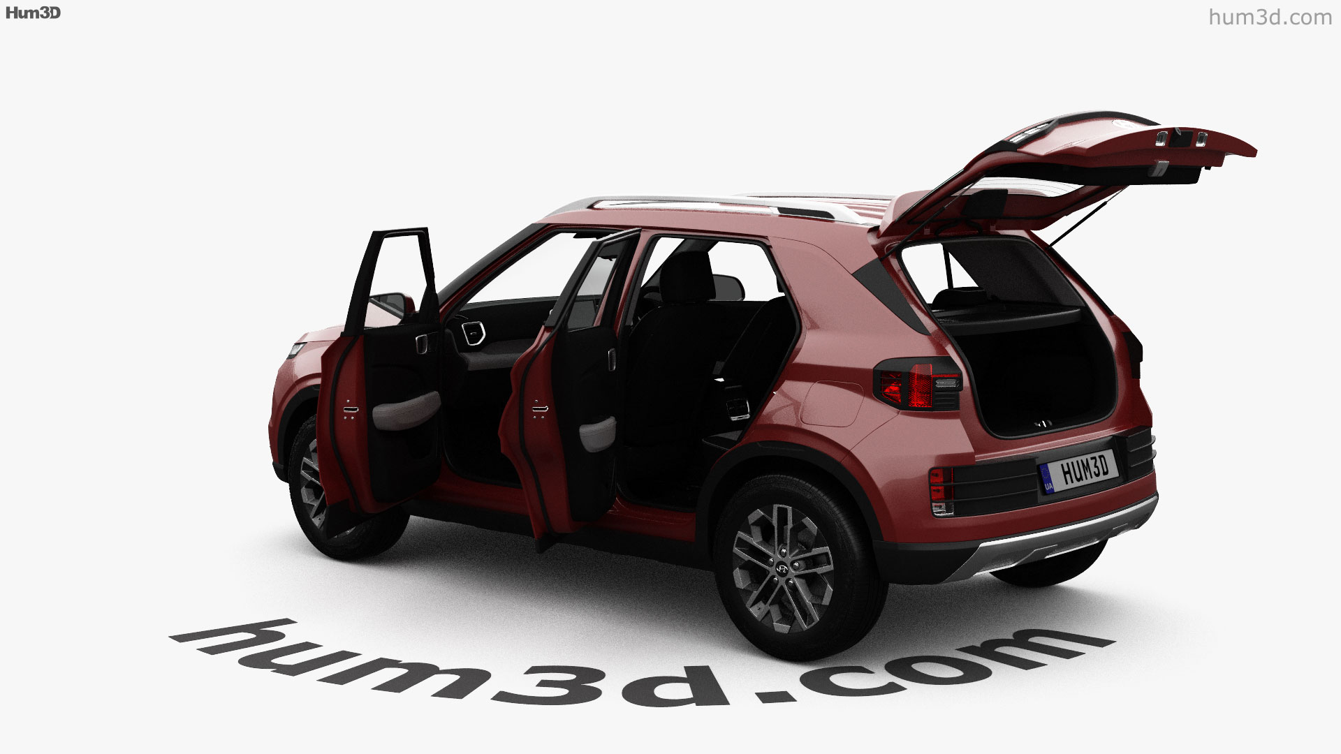 360 view of Hyundai Venue Turbo with HQ interior 2024 3D model ...