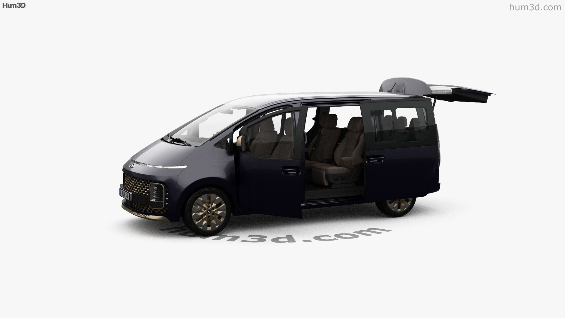 360 view of Hyundai Staria Premium with HQ interior 2024 3D model ...