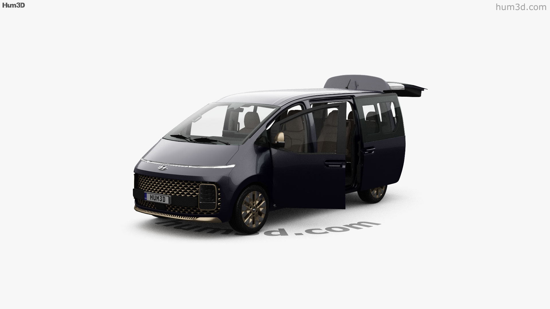360 view of Hyundai Staria Premium with HQ interior 2024 3D model ...