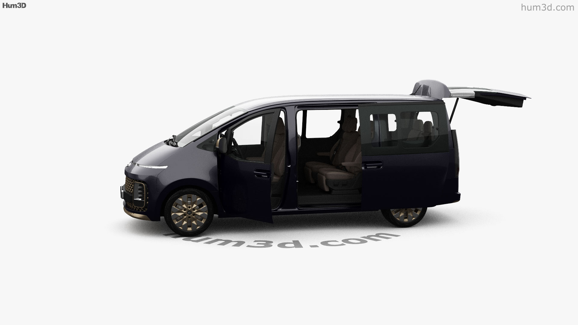 360 view of Hyundai Staria Premium with HQ interior 2024 3D model ...