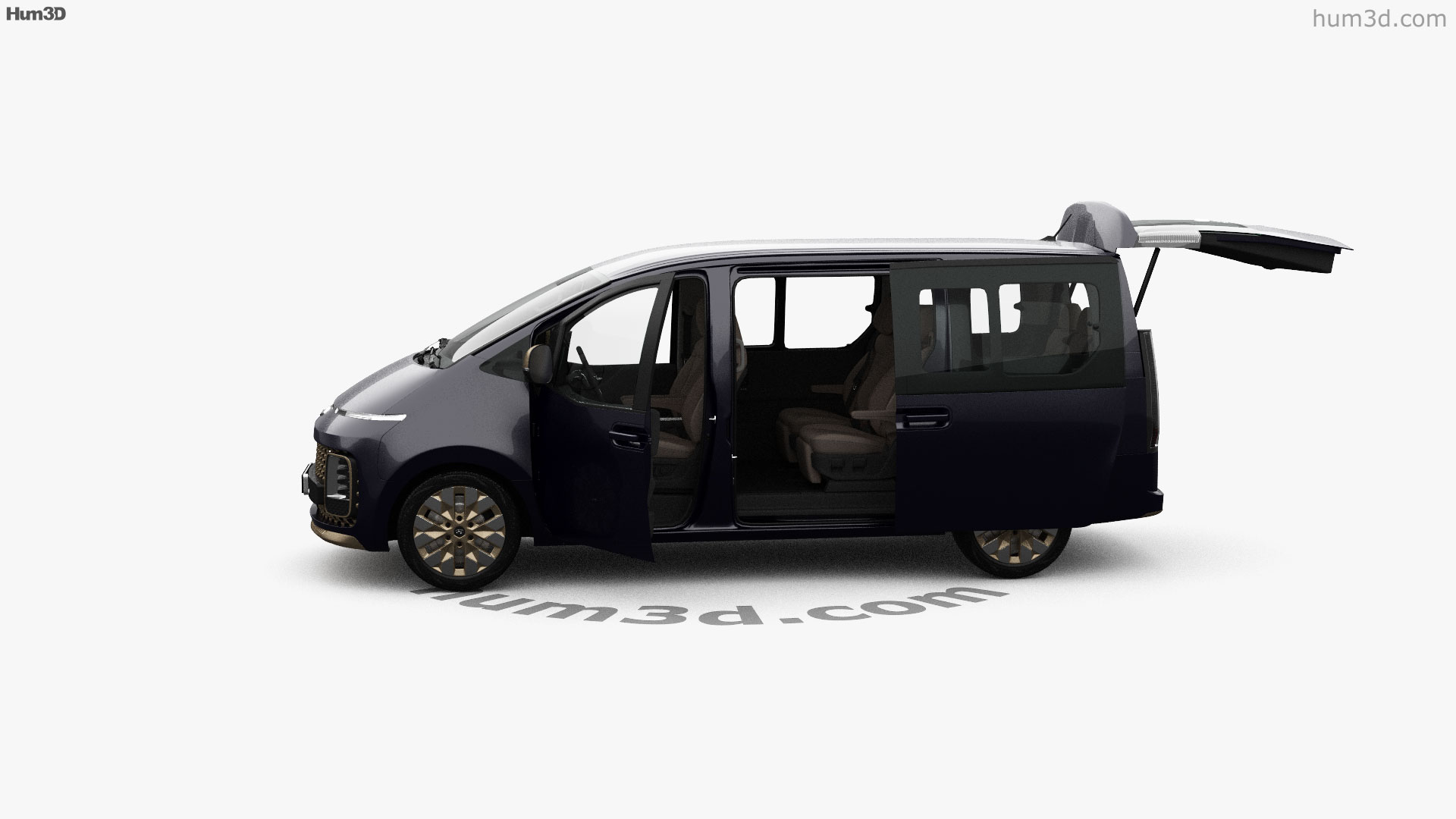 360 view of Hyundai Staria Premium with HQ interior 2024 3D model ...