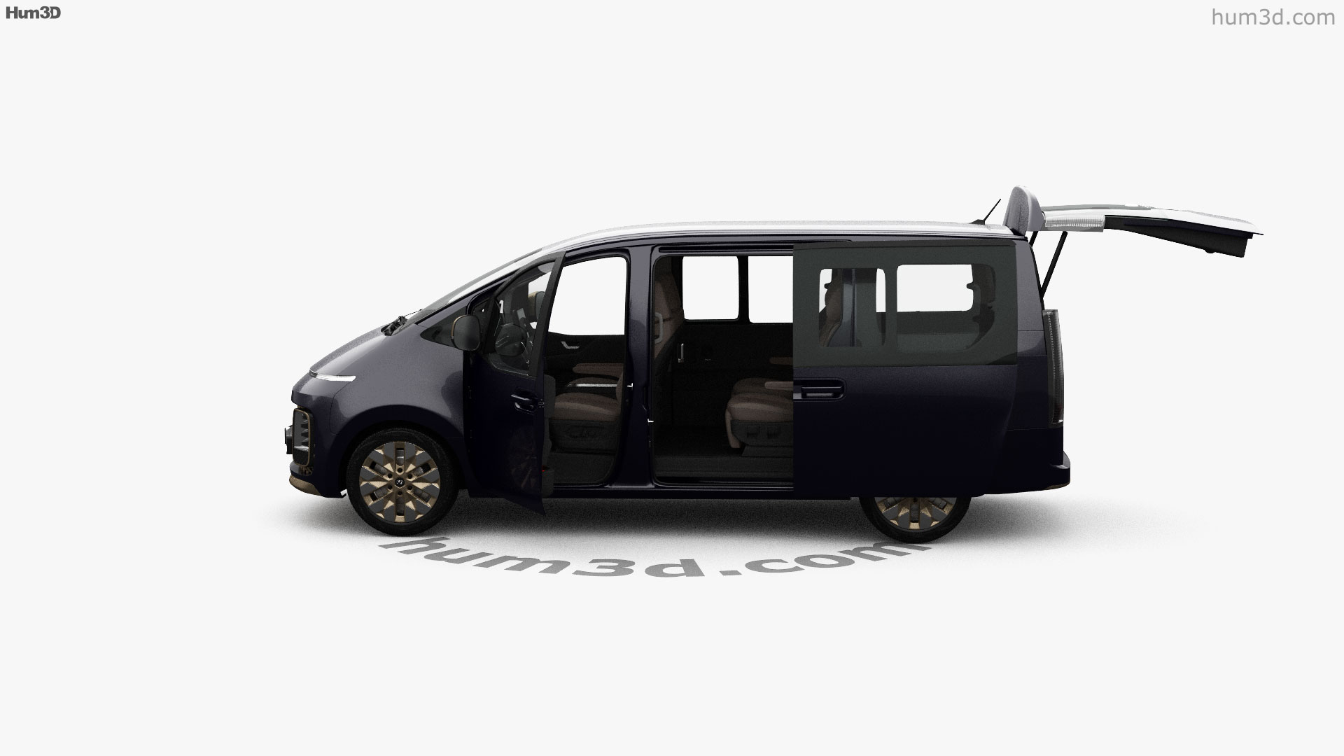 360 view of Hyundai Staria Premium with HQ interior 2024 3D model ...