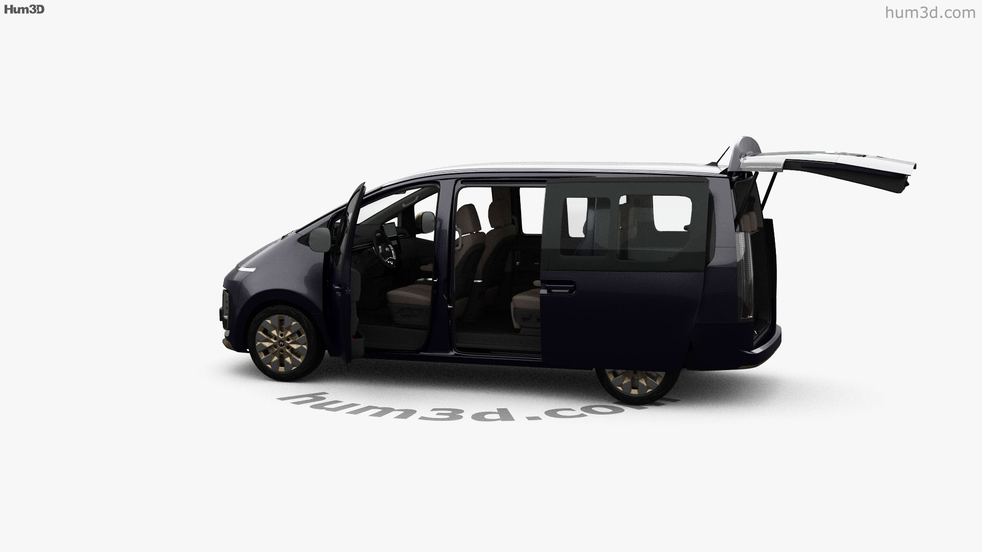 360 view of Hyundai Staria Premium with HQ interior 2024 3D model ...