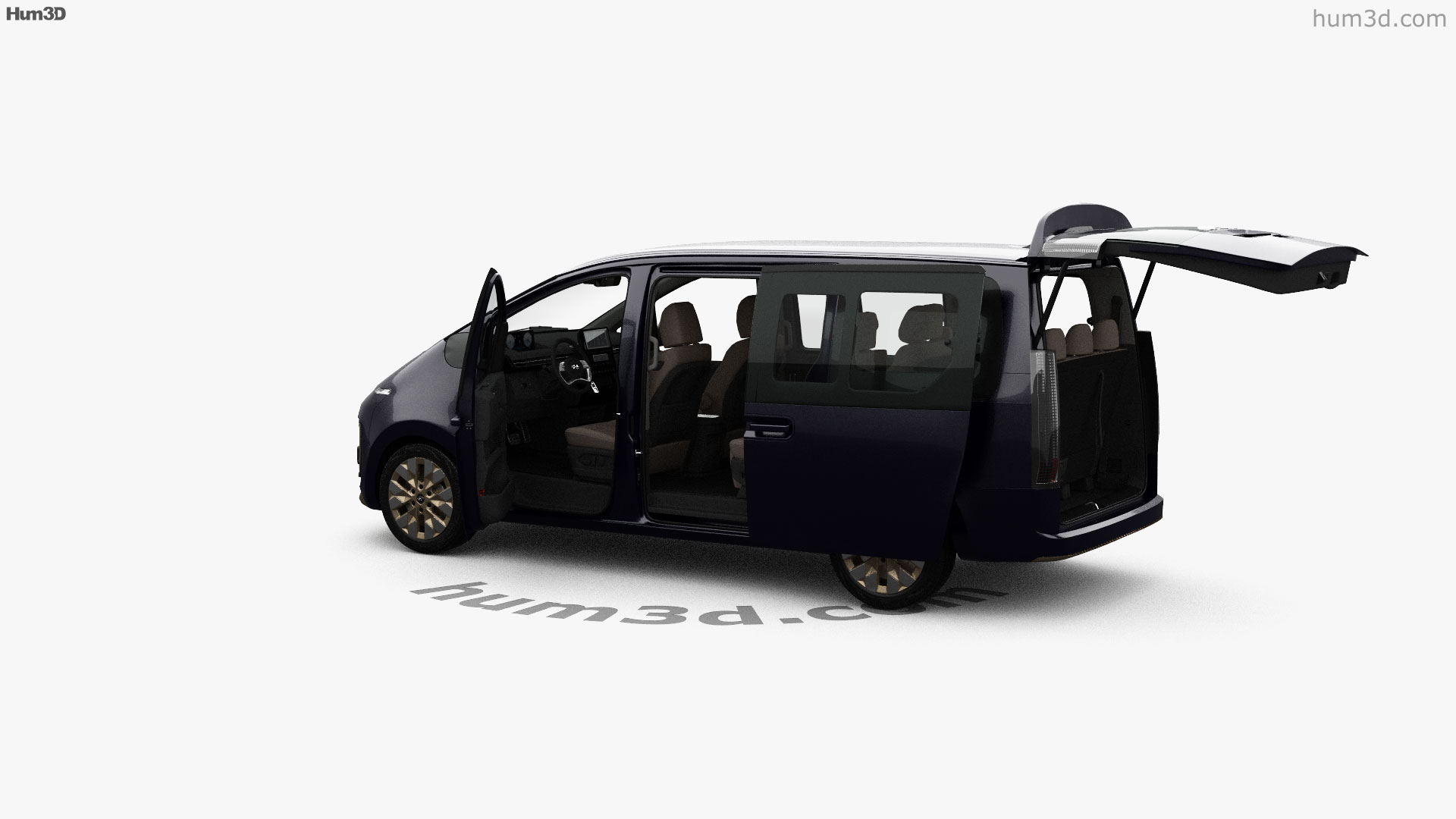 360 view of Hyundai Staria Premium with HQ interior 2024 3D model ...