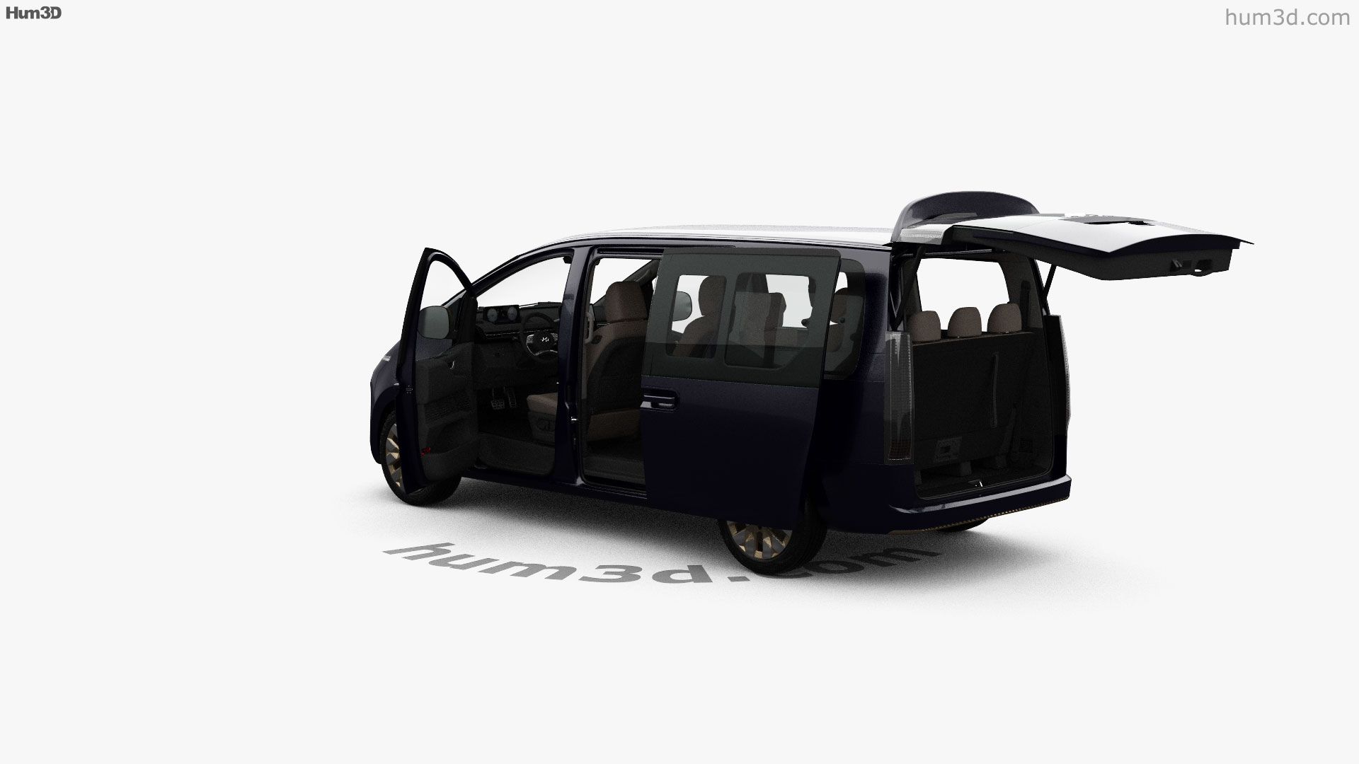 360 view of Hyundai Staria Premium with HQ interior 2024 3D model ...