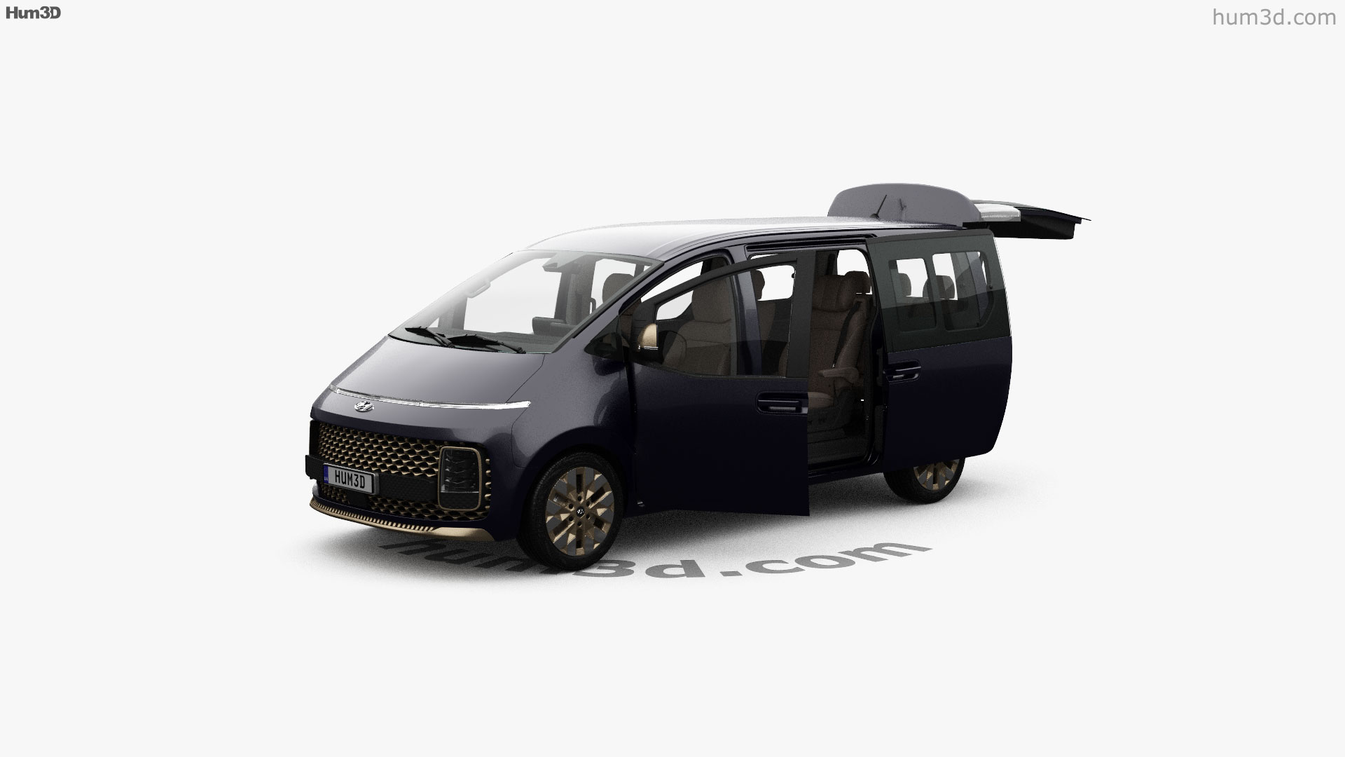 360 view of Hyundai Staria Premium with HQ interior 2024 3D model ...