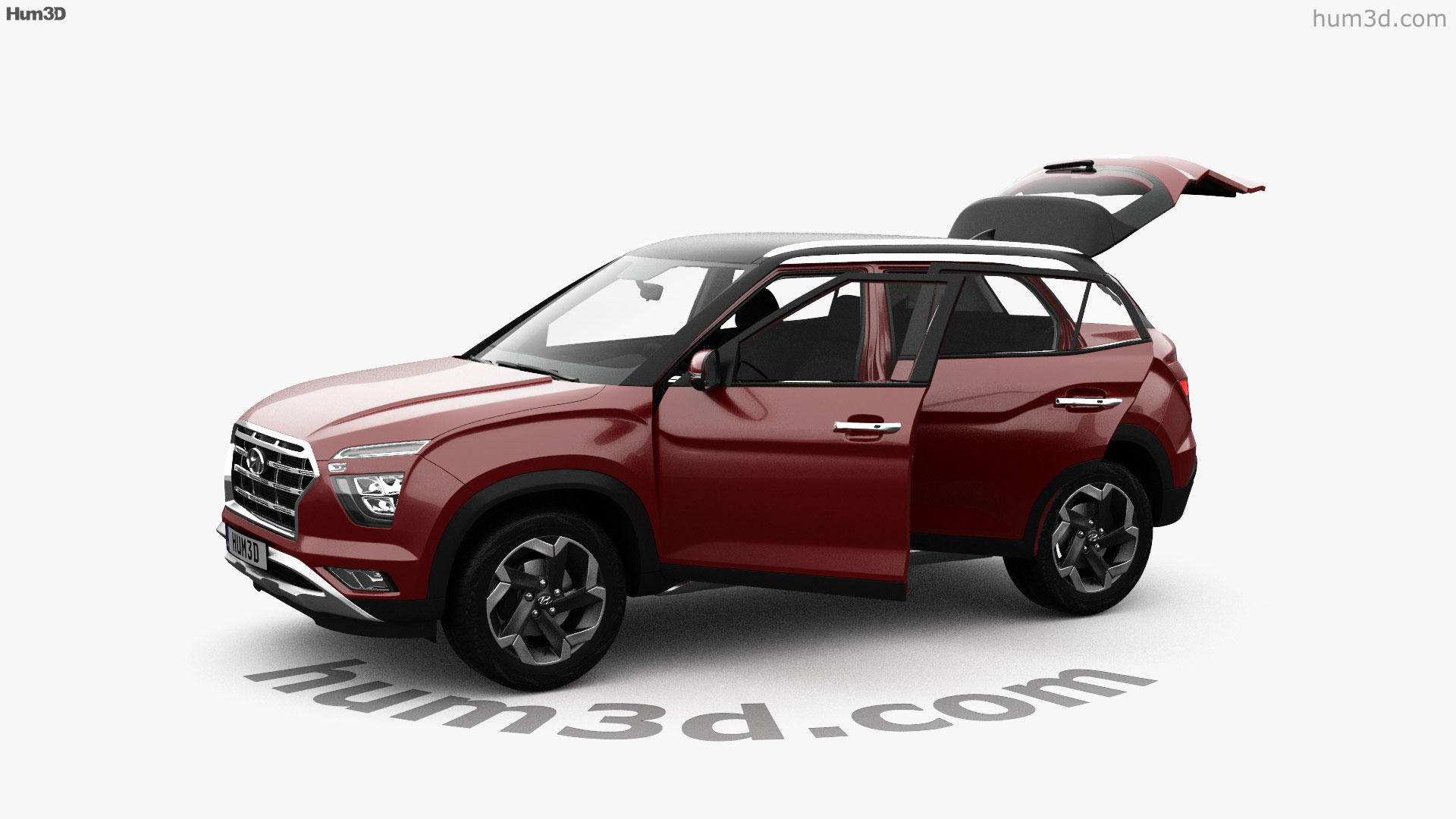 360 view of Hyundai Creta with HQ interior 2023 3D model - 3DModels store