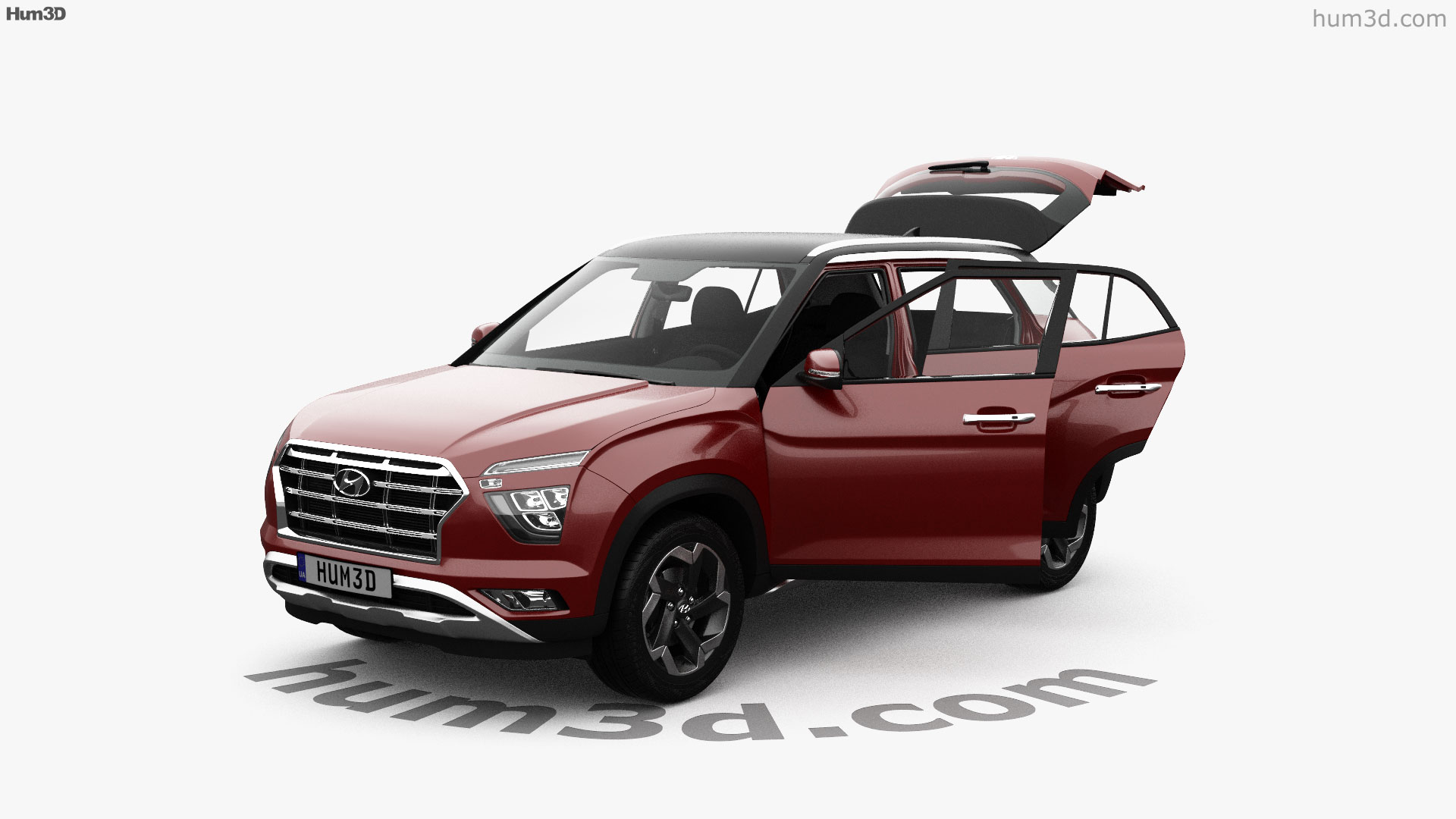 360 view of Hyundai Creta with HQ interior 2023 3D model - 3DModels store