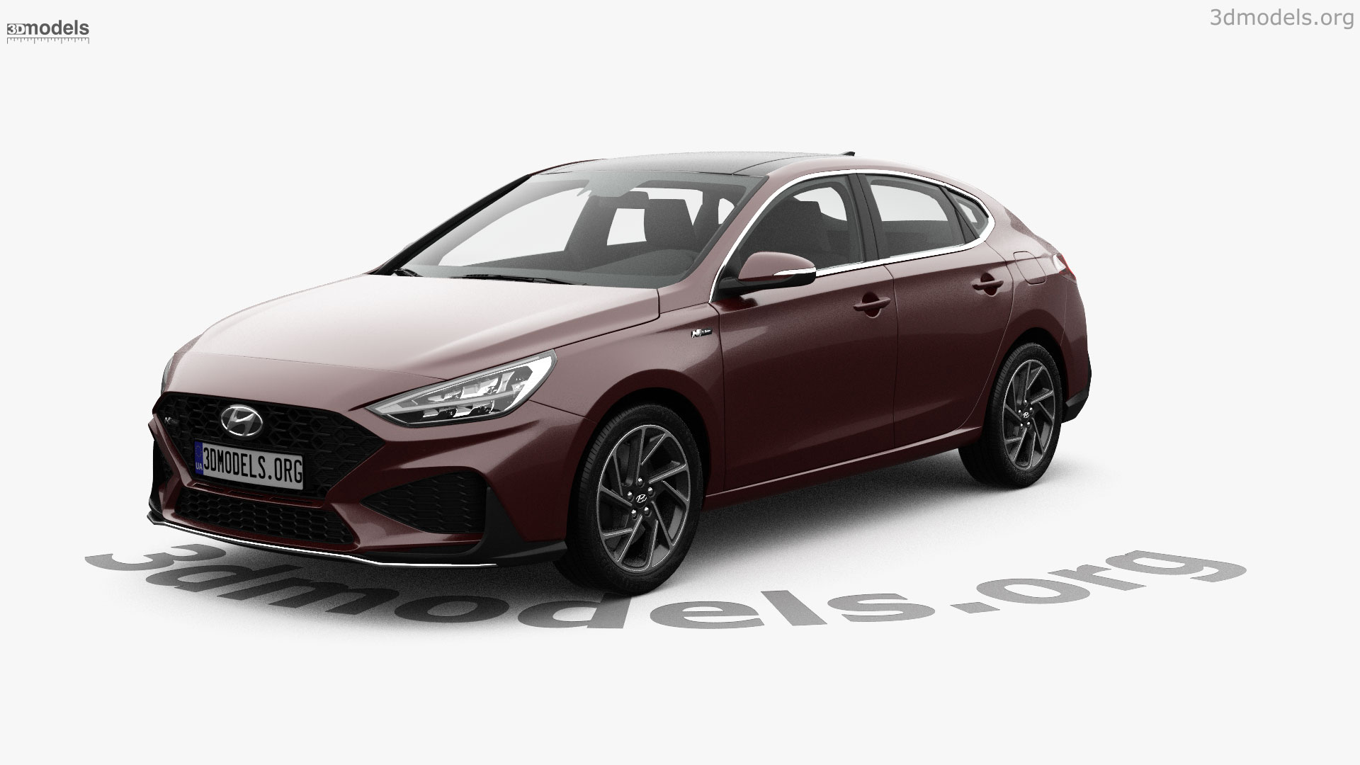 360 view of Hyundai i30 fastback N Line 2023 3D model - 3DModels store