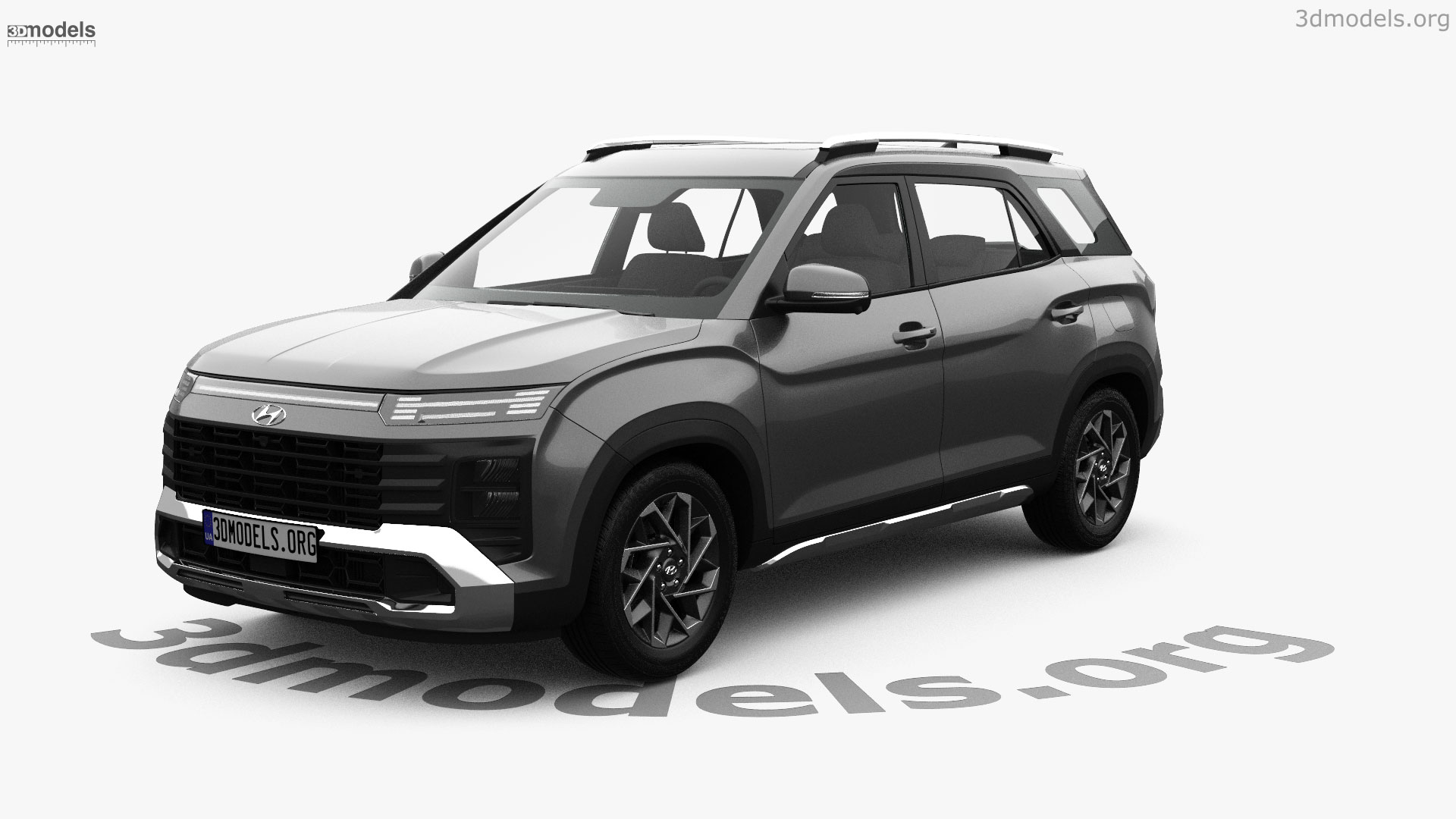 360 view of Hyundai Creta Grand 2025 3D model - 3DModels store