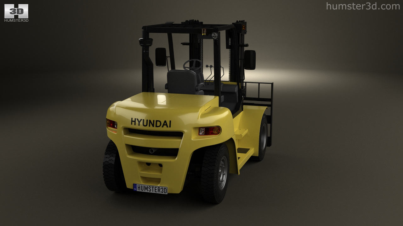 360 view of Hyundai 70DS-7E Forklift 2014 3D model - 3DModels store