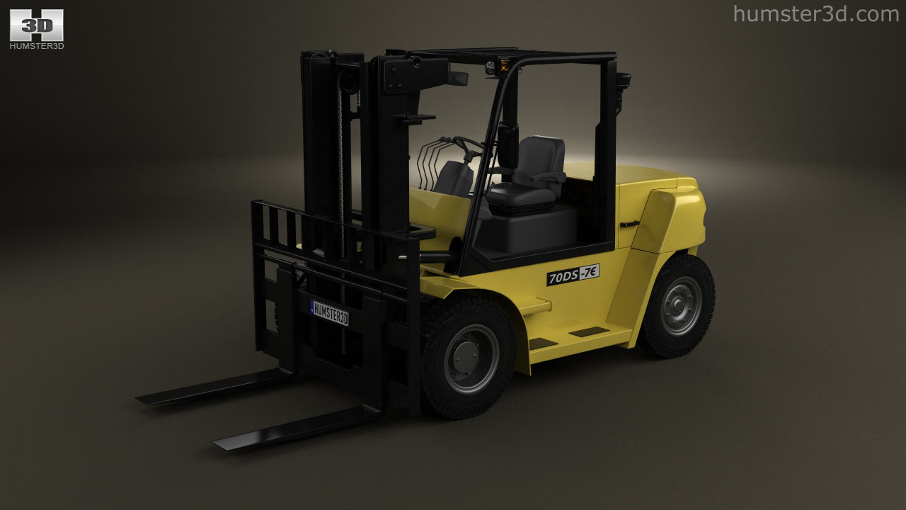 360 view of Hyundai 70DS-7E Forklift 2014 3D model - 3DModels store