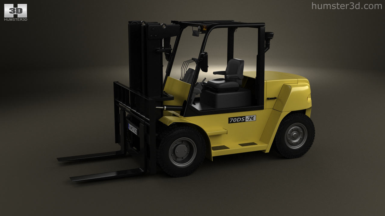 360 view of Hyundai 70DS-7E Forklift 2014 3D model - 3DModels store
