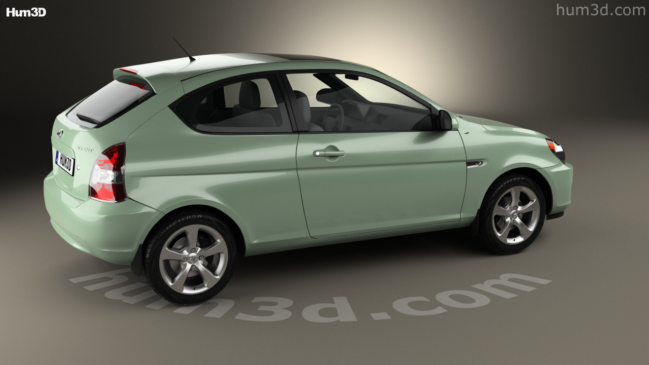 360 view of Hyundai Accent (MC) hatchback 3-door 2011 3D model ...