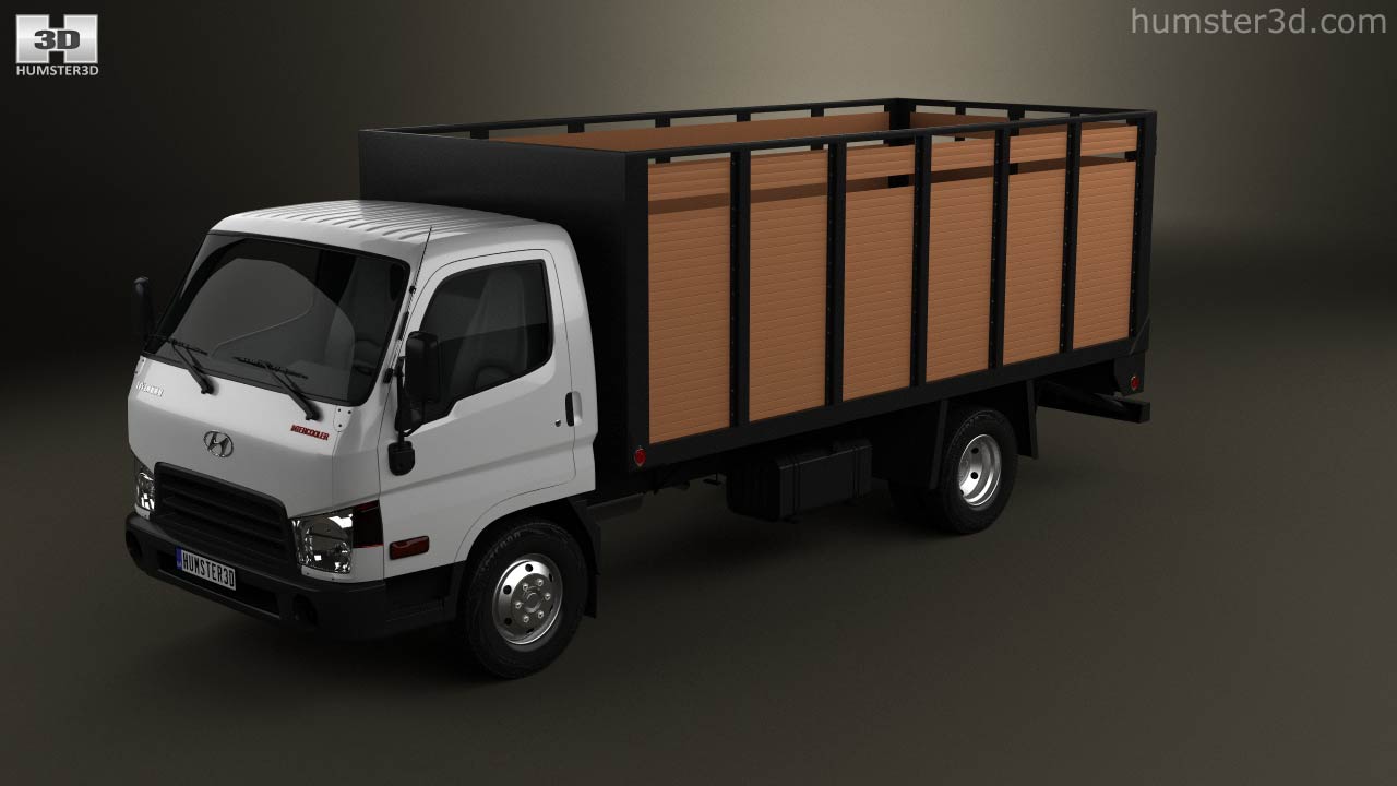 360 view of Hyundai HD65 Flatbed Truck 2015 3D model - 3DModels store