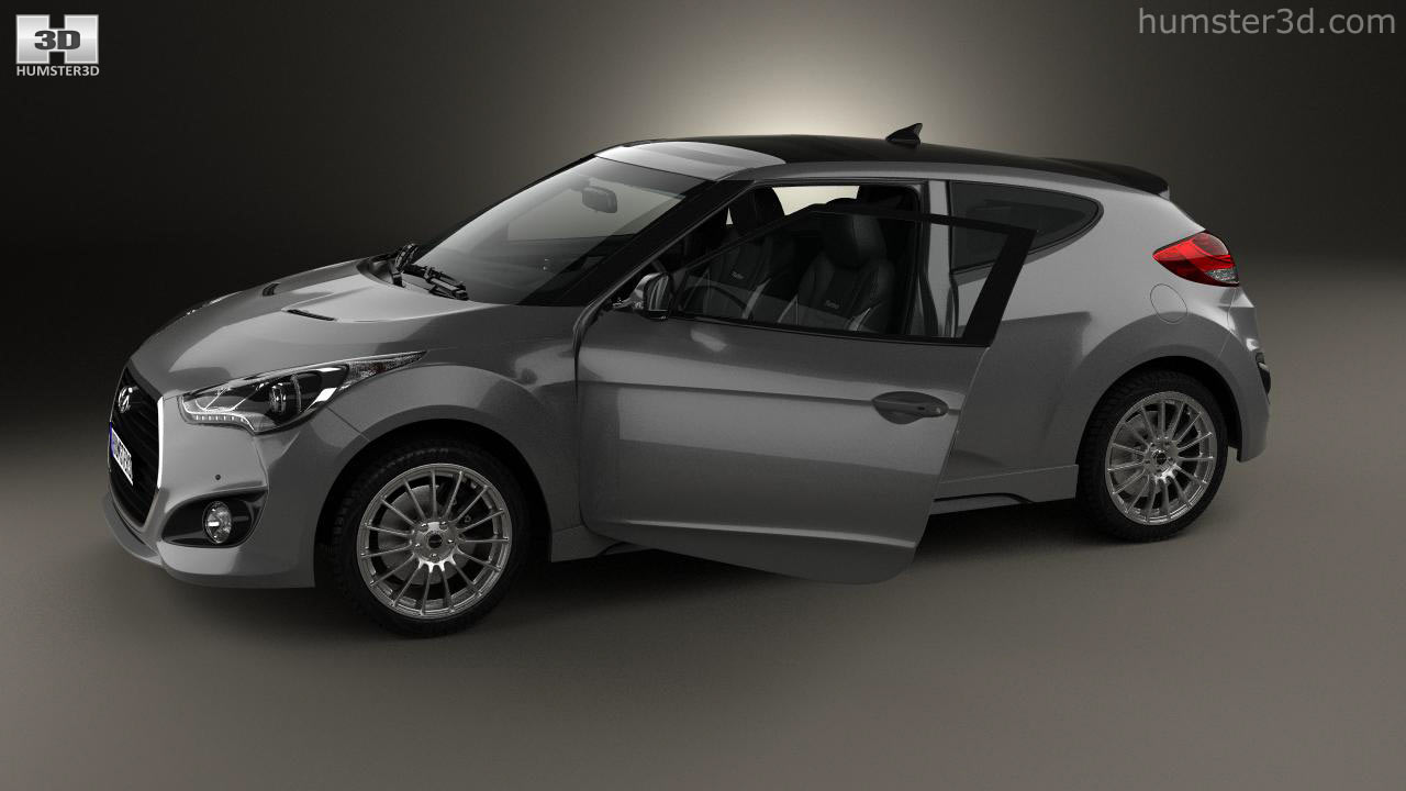 360 view of Hyundai Veloster Turbo with HQ interior 2017 3D model ...