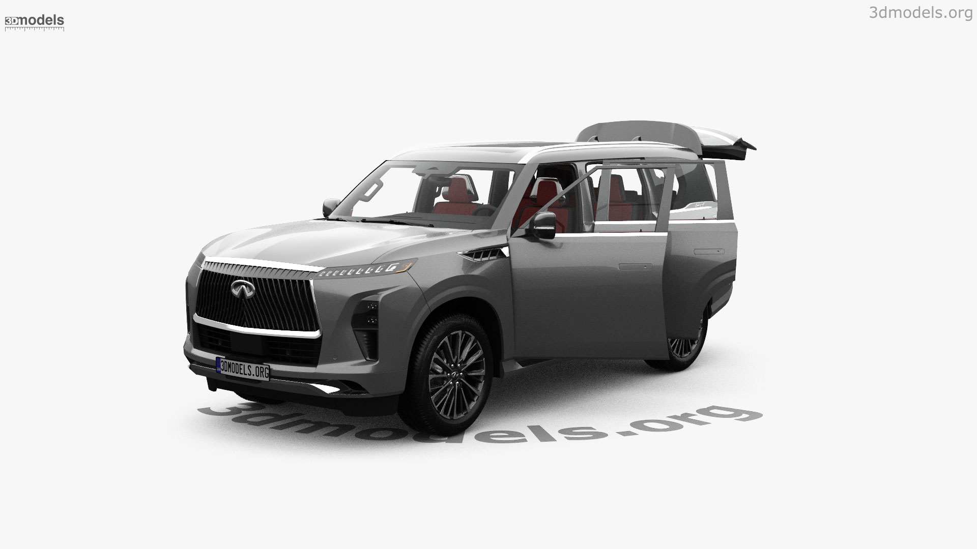 360 view of Infiniti QX80 Autograph US-spec with HQ interior 2025 3D ...